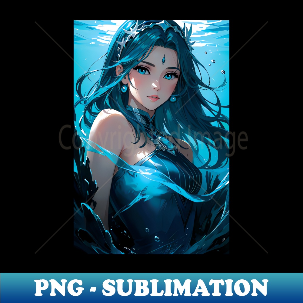 Blue Mermaid Splashing in the Waters - High-Resolution PNG S | Inspire ...