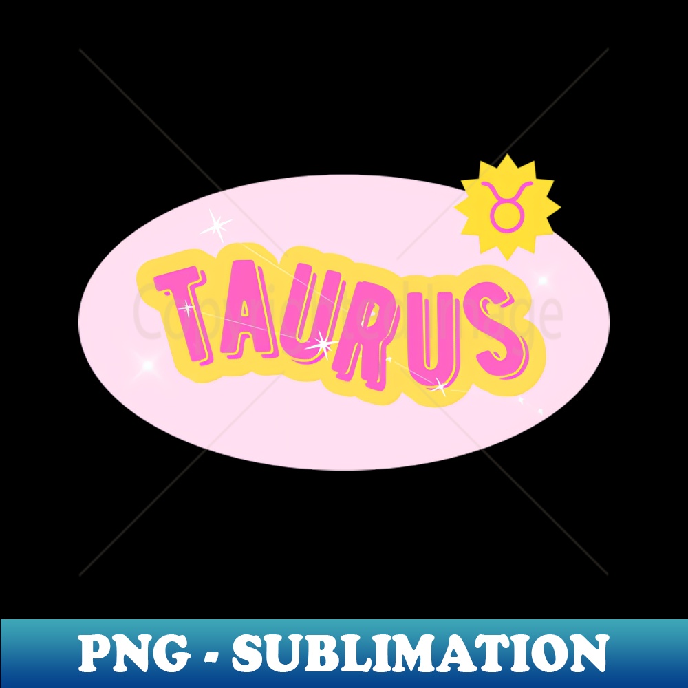 Taurus Digital Art Pink Lettering Retro Printed Zodiac Sign | Inspire ...