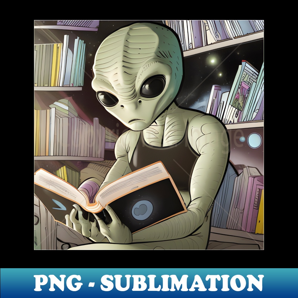 Believe in Yourself Funny an Alien reading a Book - Digital | Inspire ...