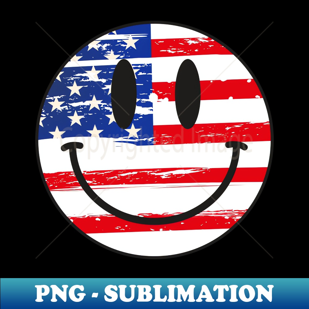 Acid House Smiley USA Flag - Signature Sublimation PNG File | Inspire ...