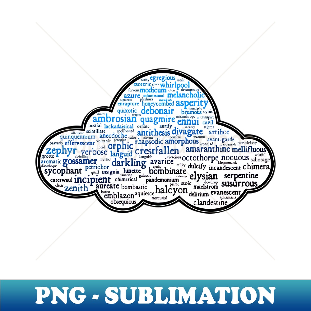Inspiring Word Cloud Vocabulary - Retro PNG Sublimation Digi | Inspire Uplift