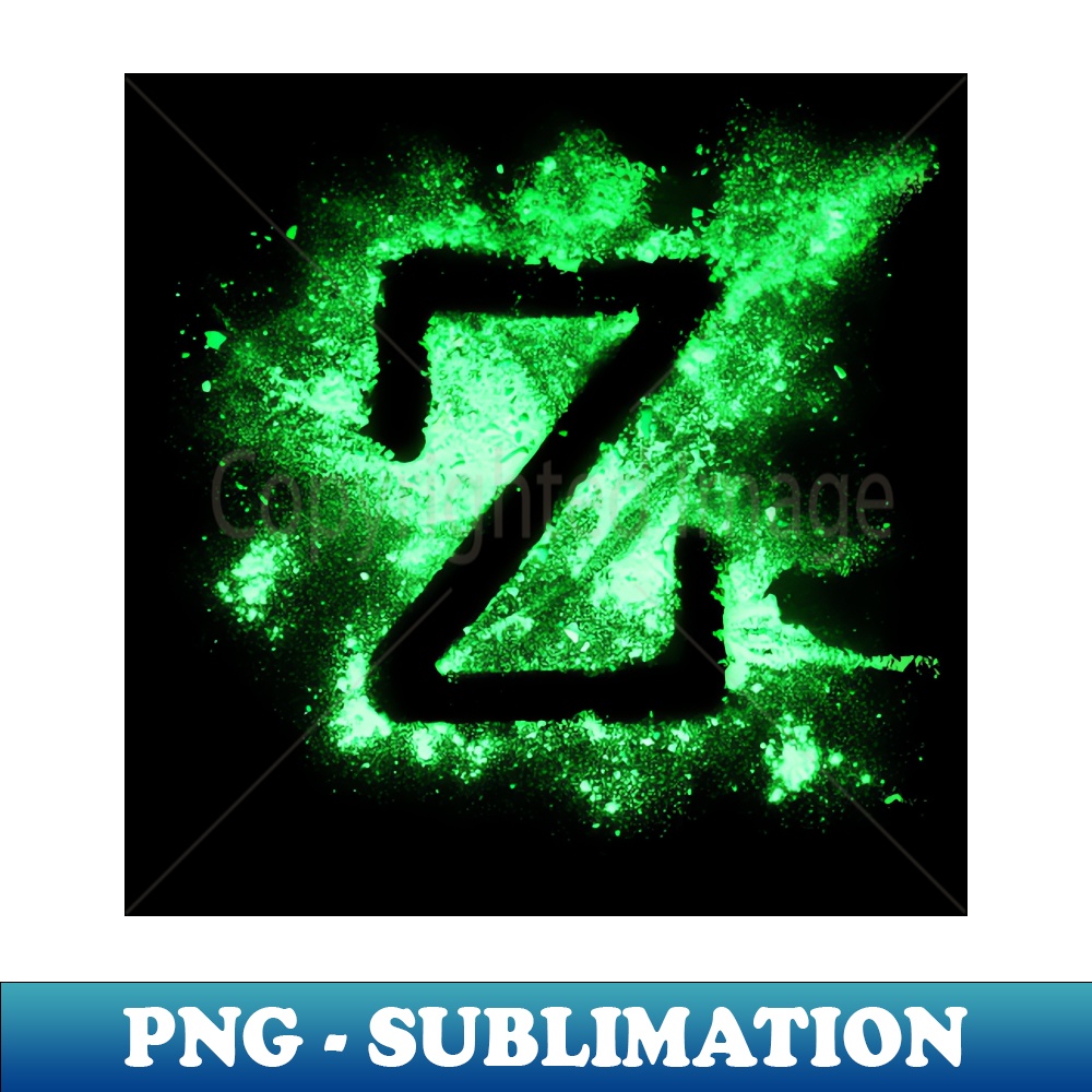 Letter Z Green Glow - Aesthetic Sublimation Digital File - F | Inspire ...