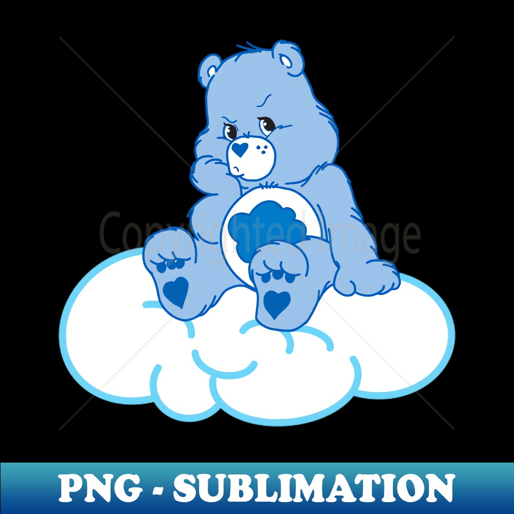 Grumpy Bear pouting on cloud - Premium Sublimation Digital D | Inspire ...
