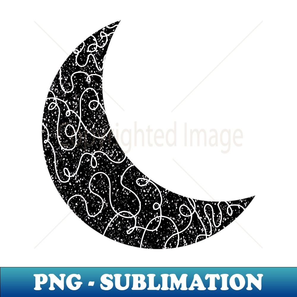 Crescent Moon Abstract Line Art - Retro PNG Sublimation Digi | Inspire ...