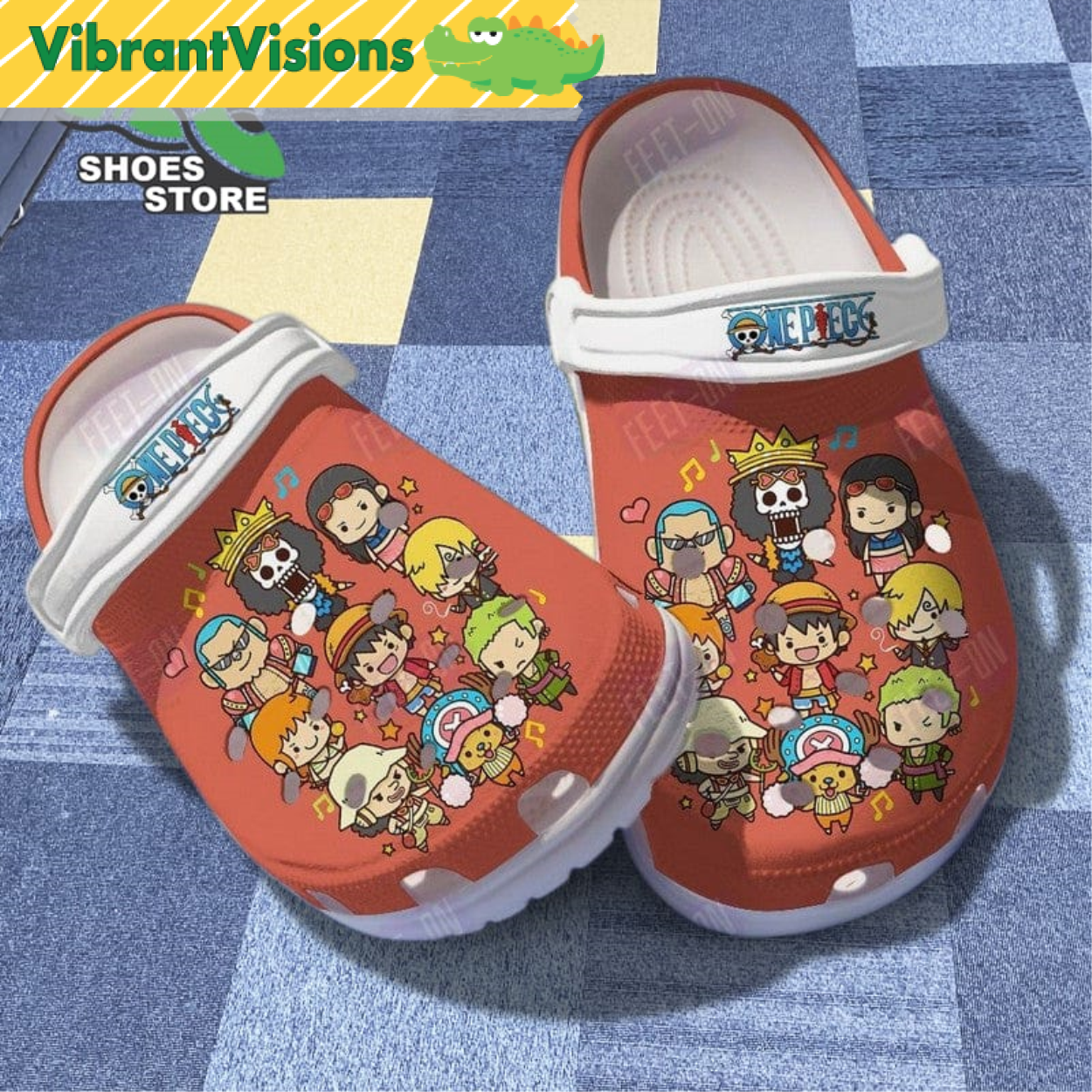 Anime One Piece Chibi Straw Hat Crocs Shoes | Inspire Uplift