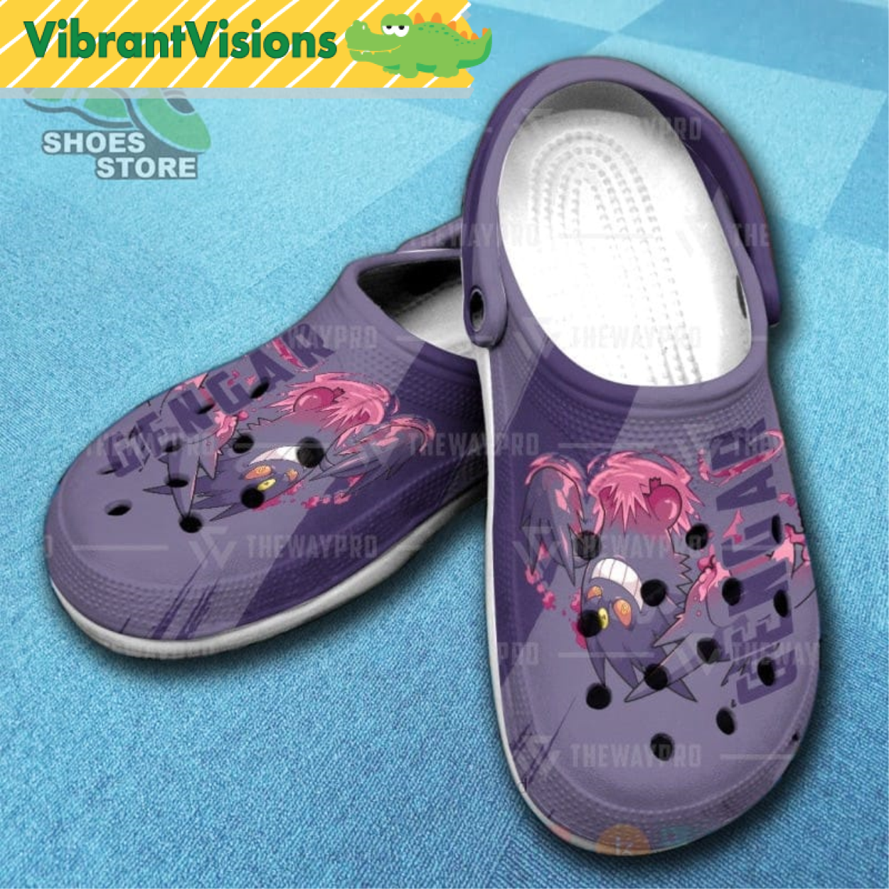 Anime Pokemon Gengar Inspired Crocs Shoes | Inspire Uplift