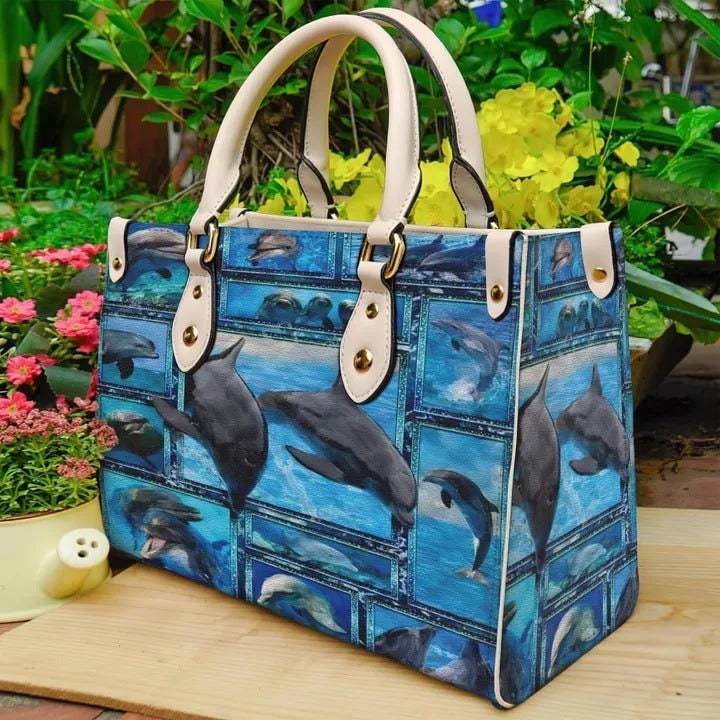 Dolphin Leather HandBag, Dolphin Bag, Animal Handbag - Inspire Uplift