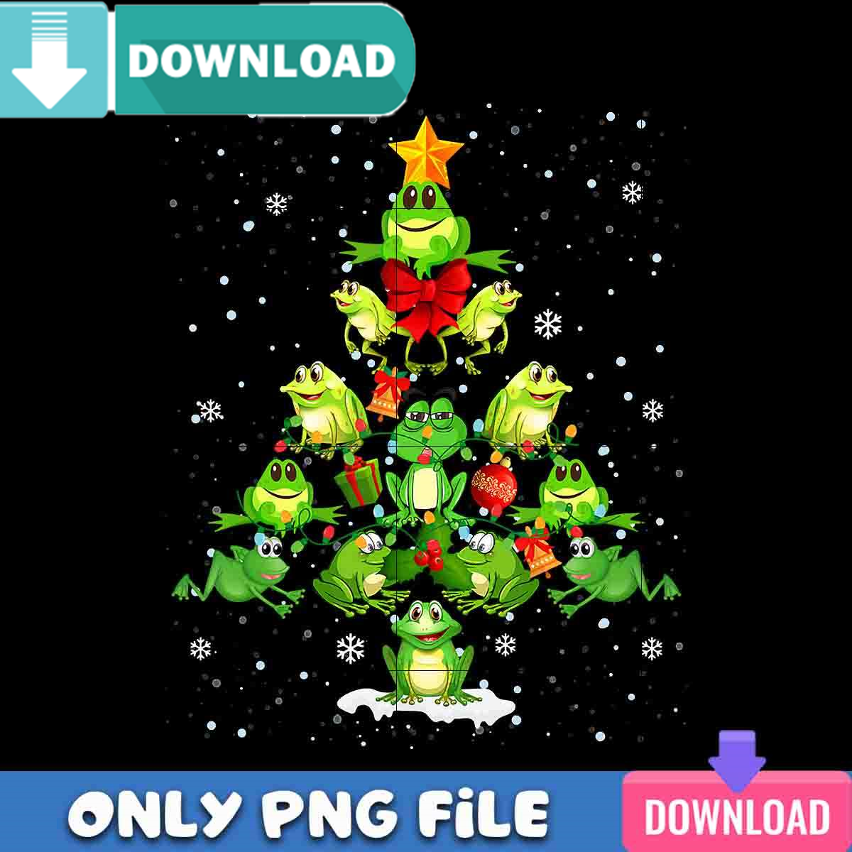 Cute Frog Christmas Tree PNG Perfect Sublimation Design Down | Inspire ...