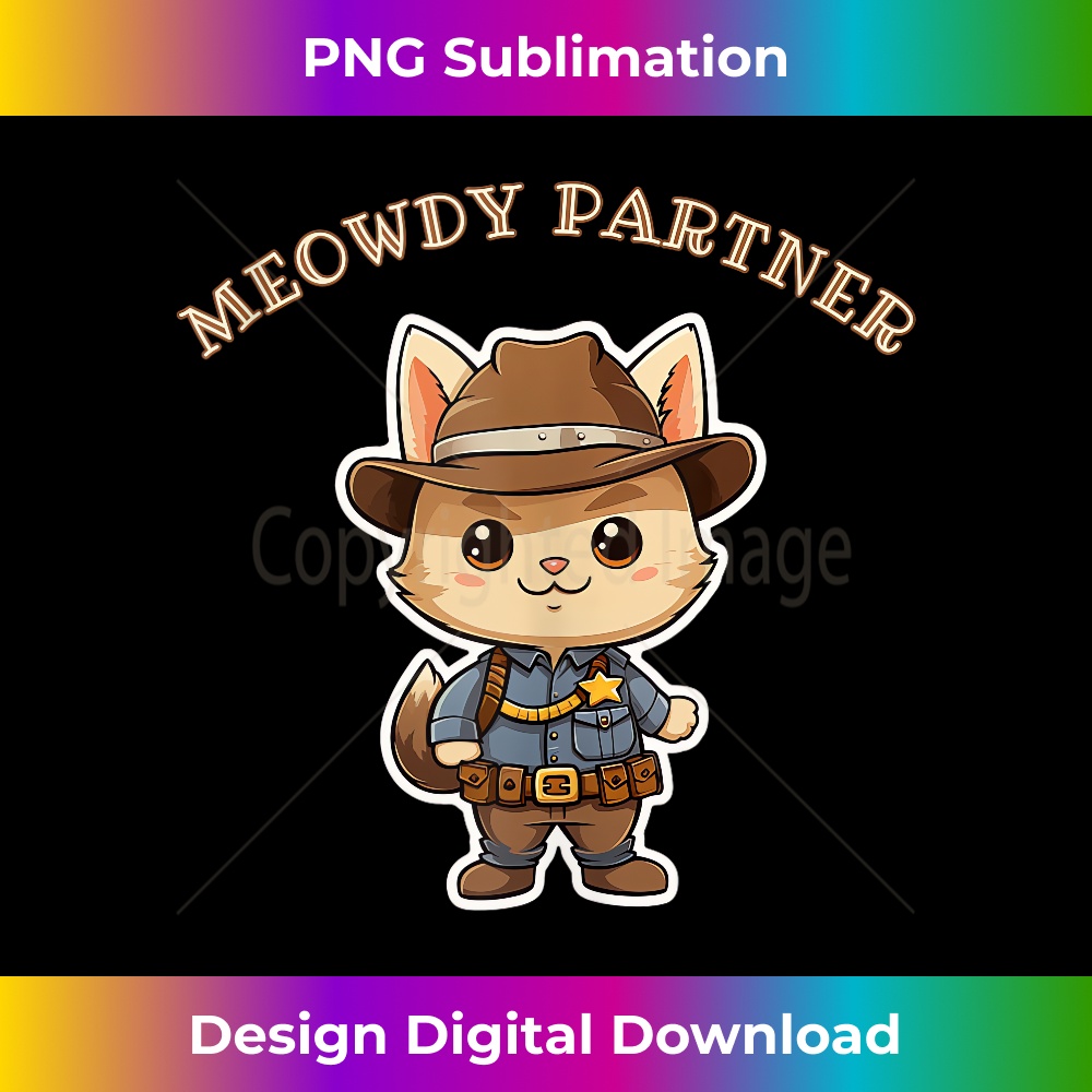 Cute Cowboy Western Tabby Cat Meowdy Partner Joke Tank Top - | Inspire ...