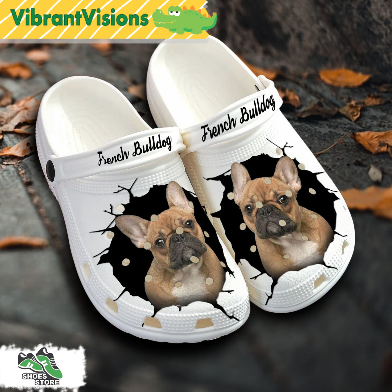 French Bulldog Custom Name Crocs Shoes, Love Dog Crocs | Inspire Uplift