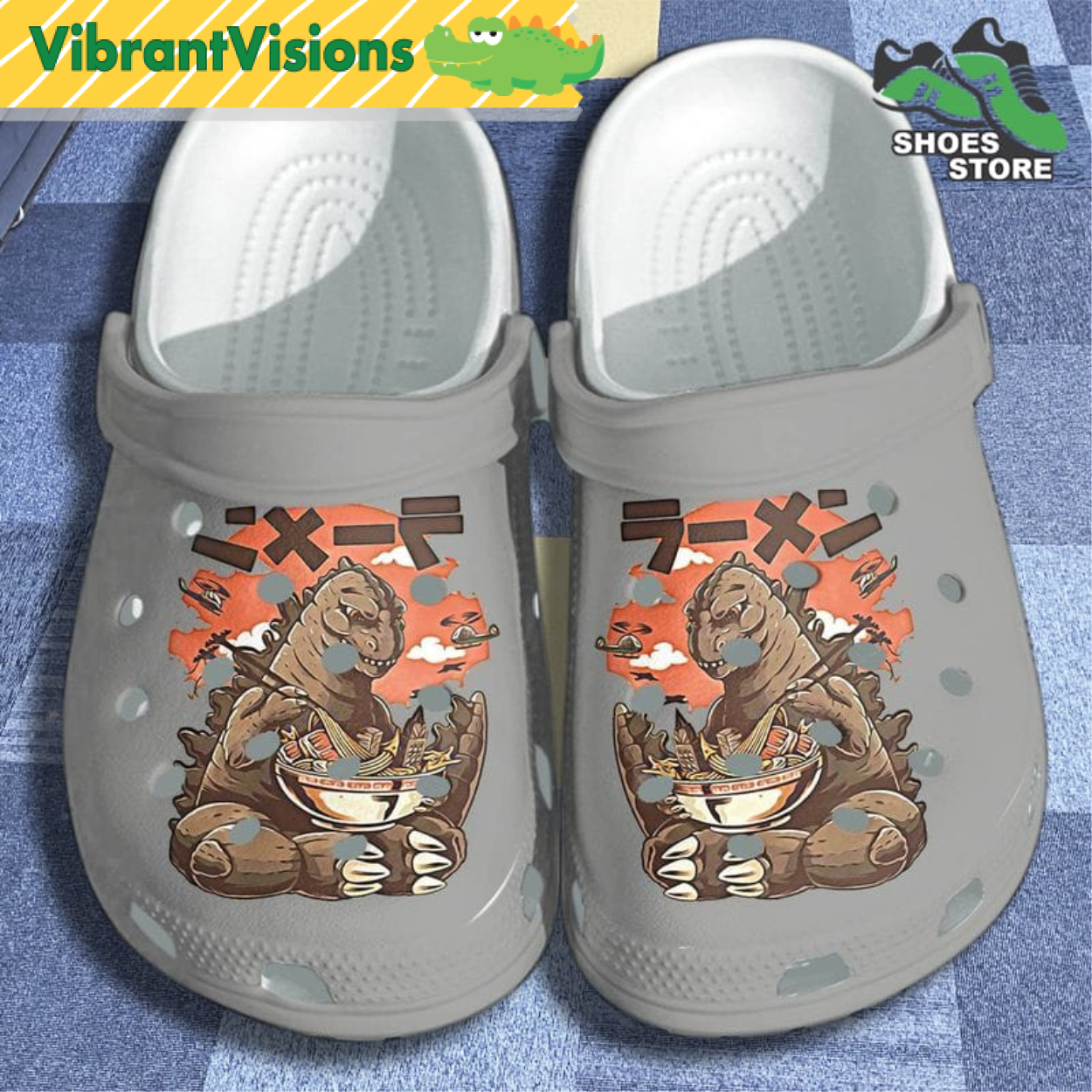Godzilla Anime Crocs, Funny Anime Godzilla Noodle Japan Exce | Inspire ...