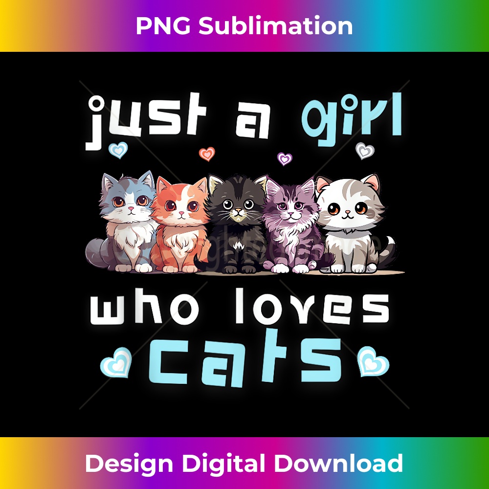 Just A Girl Who Loves Cats Kitten Cute Cat Lover Gifts Tank - Inspire ...