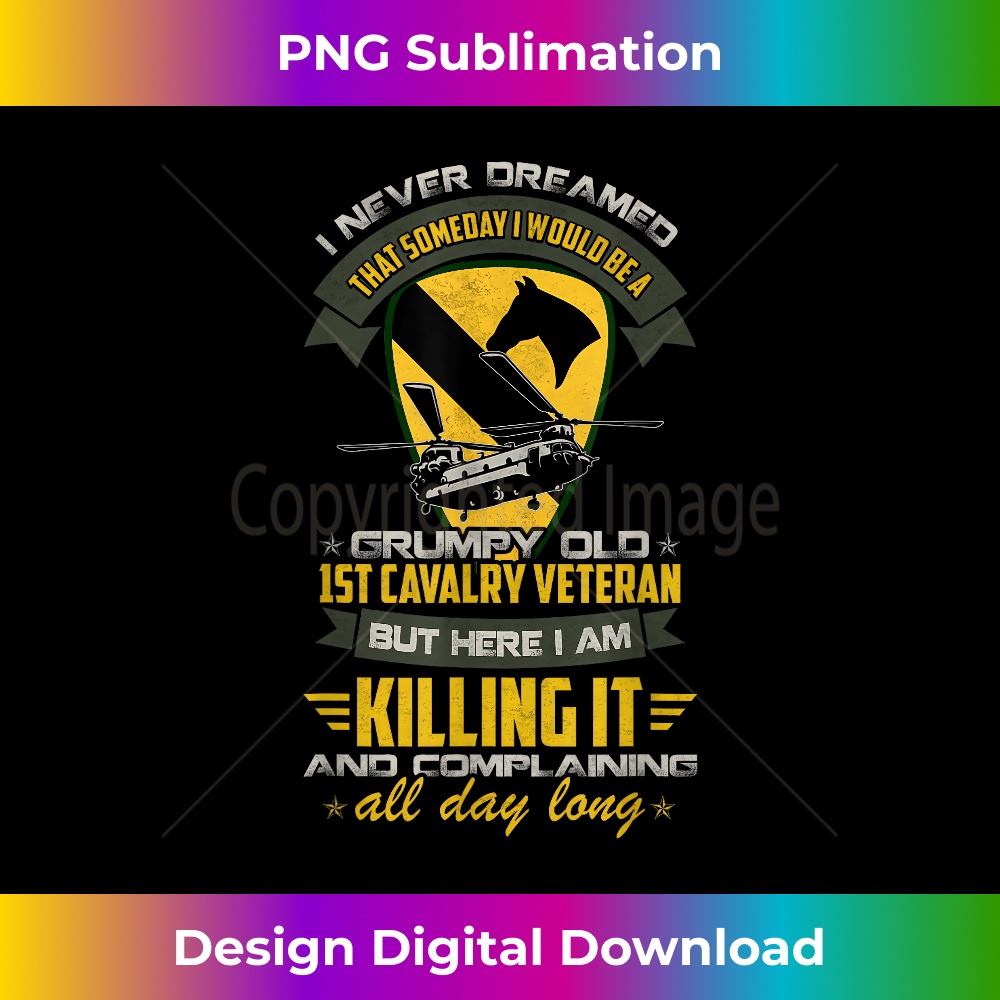 1st Cavalry Division Grumpy Veteran - Deluxe PNG Sublimation - Inspire Uplift
