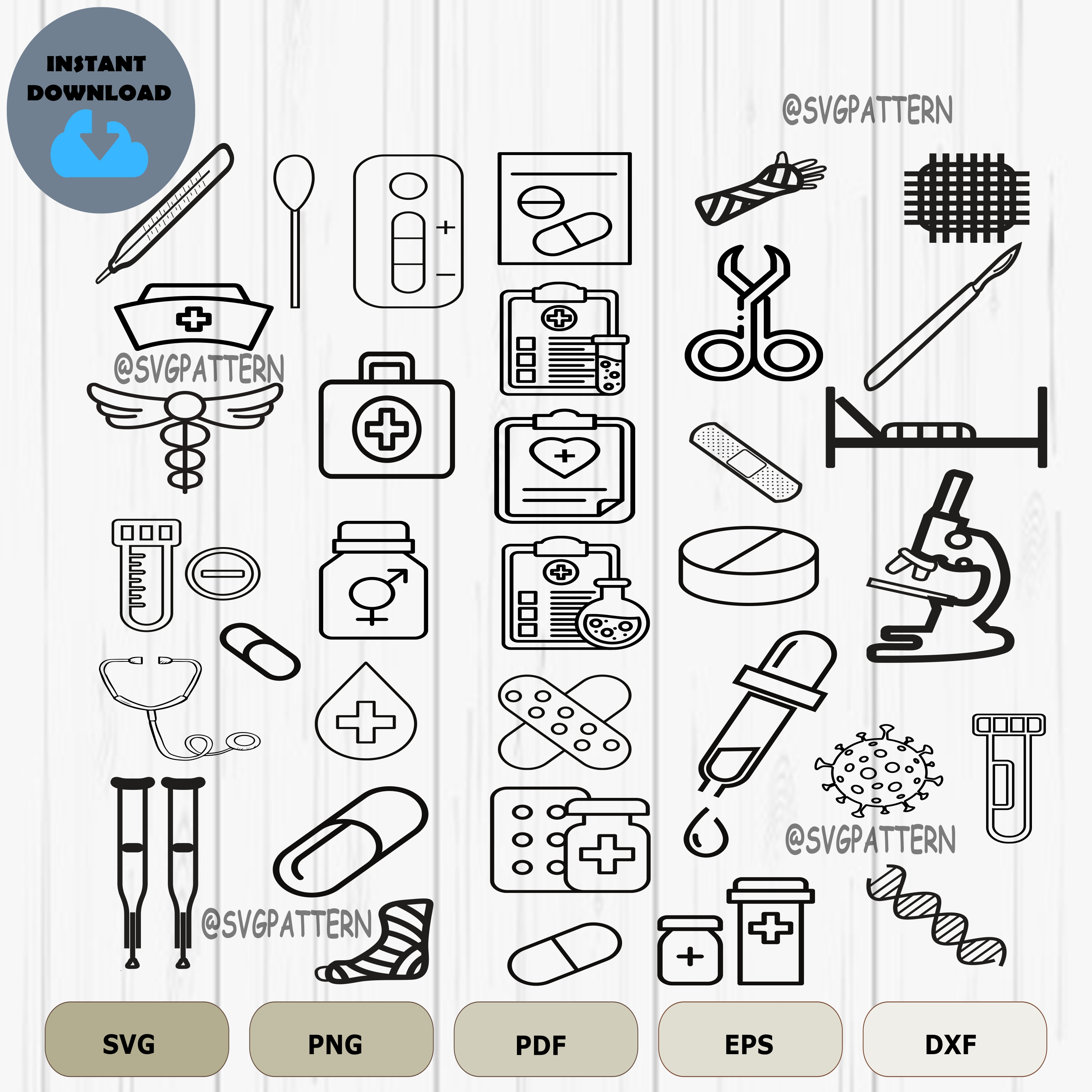 Medical Icons SVG, Medical Svg, Doctor Svg, Bundle Svg, Cut | Inspire ...