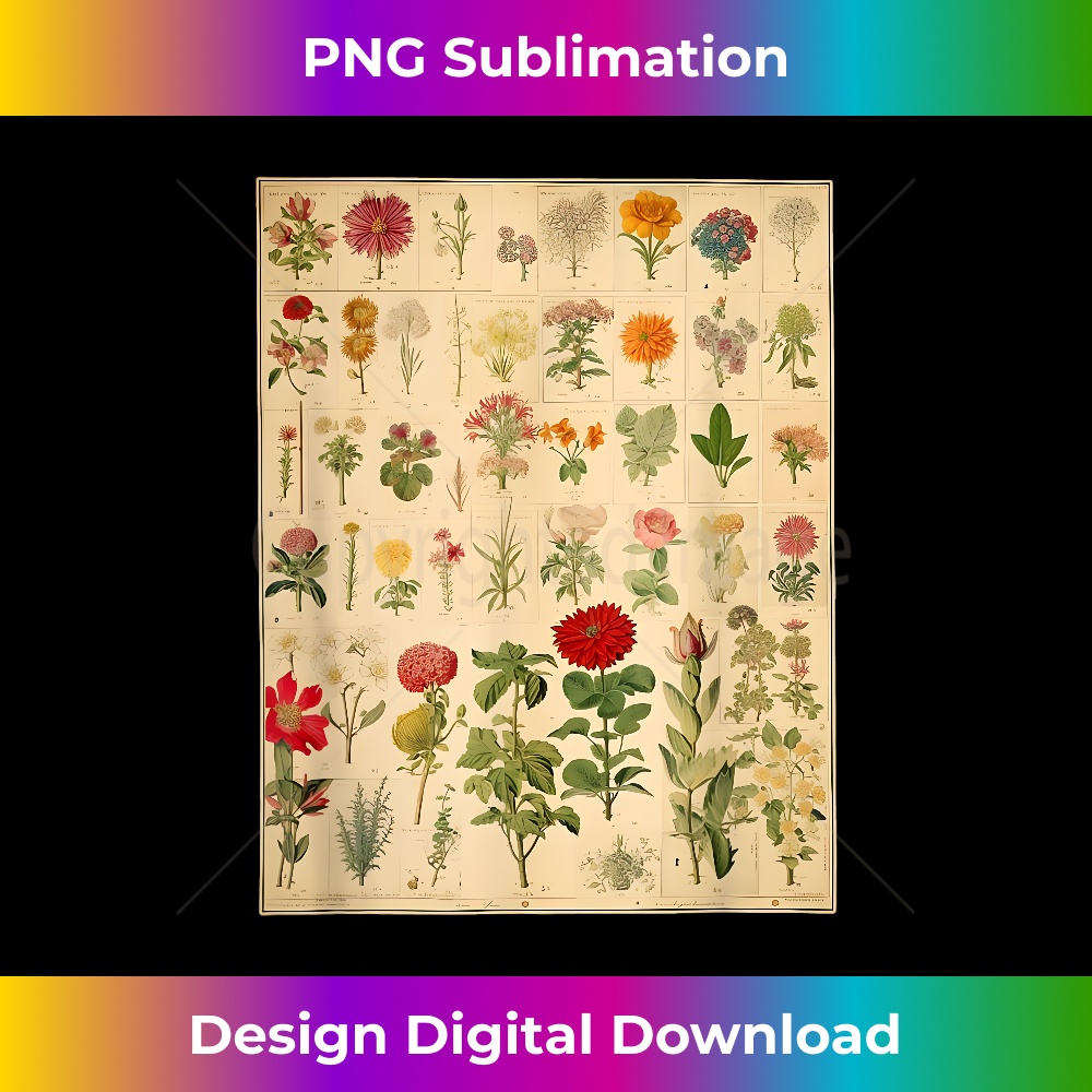 Vintage Floral Botanical Chart - Edgy Sublimation Digital Fi | Inspire ...