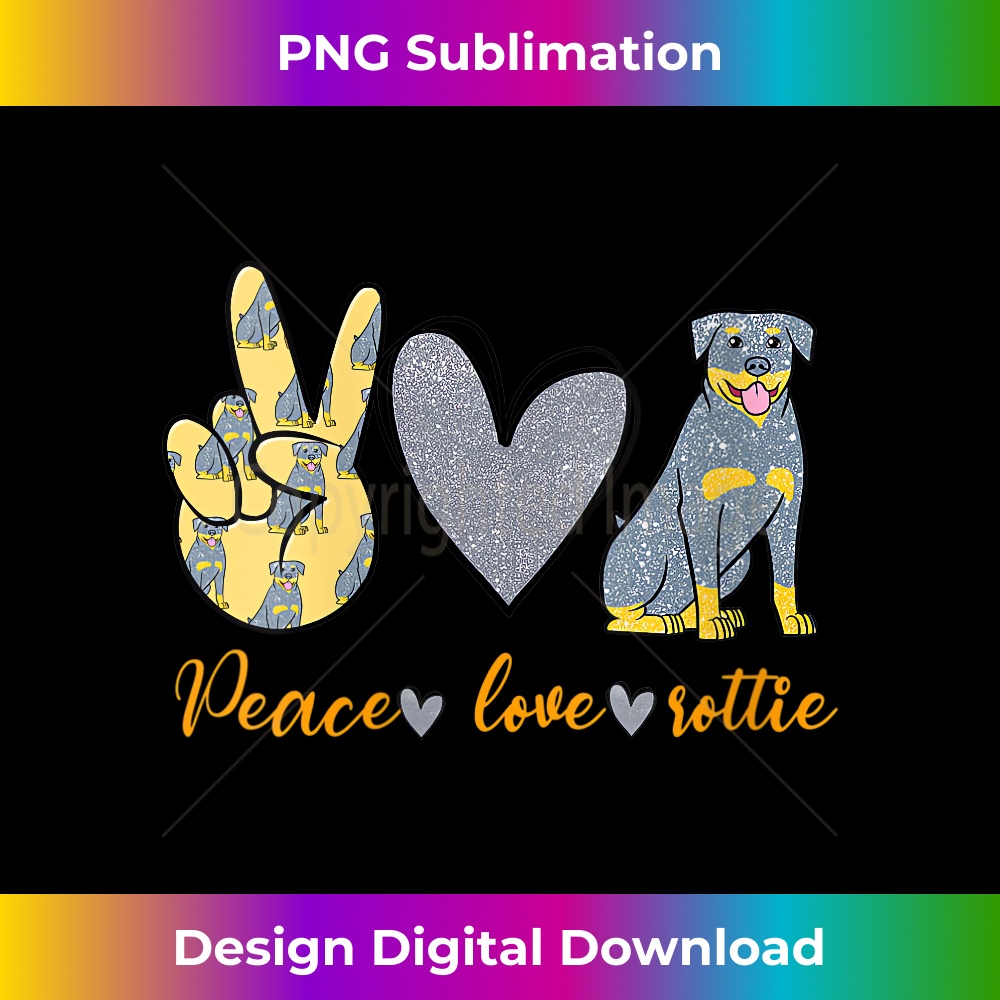 Womens Peace Love Rottie - Funny Rottweiler Dog Gift V-Neck | Inspire ...