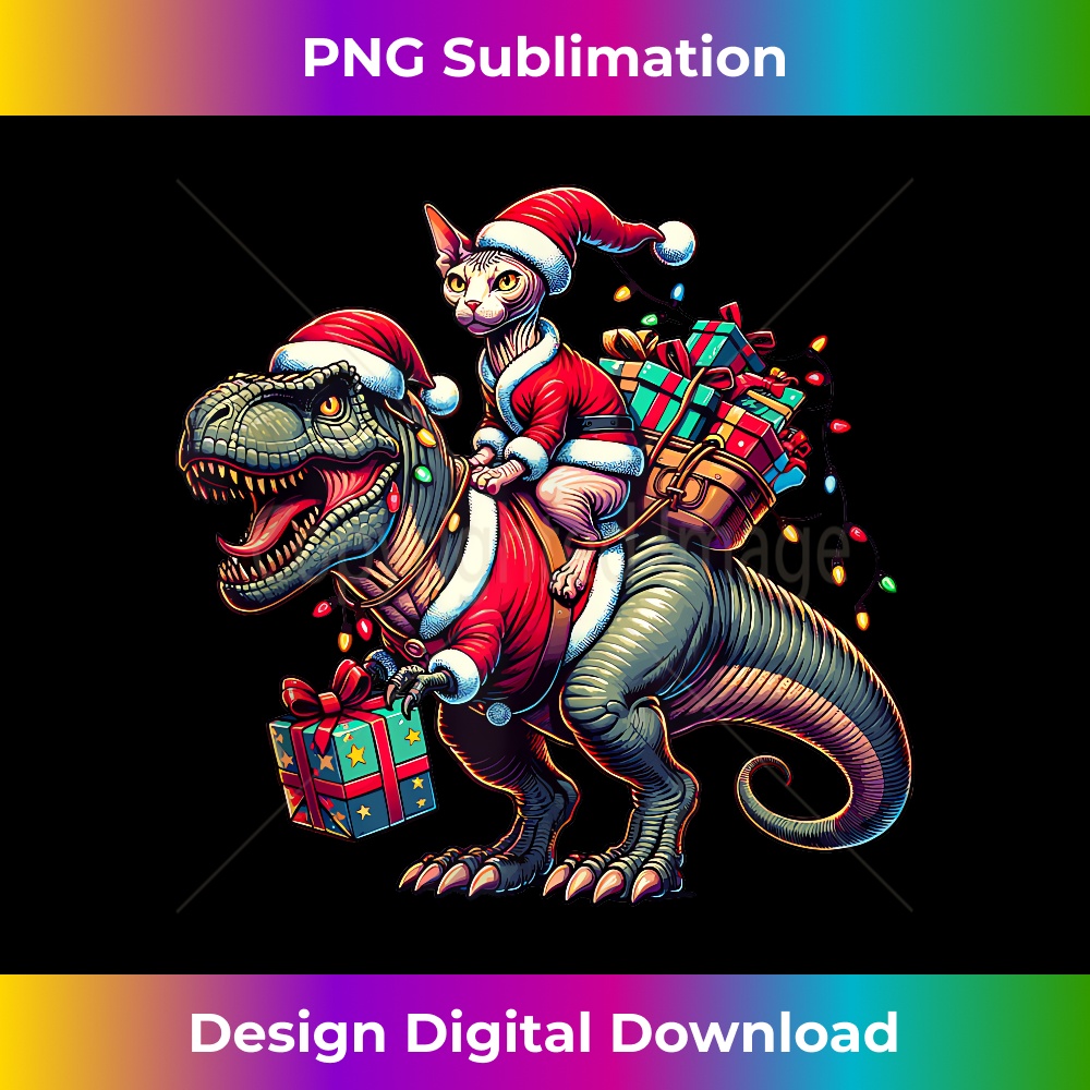 Adorable Sphynx Cat Rides Christmas T-Rex Santa for Sphynx T | Inspire ...