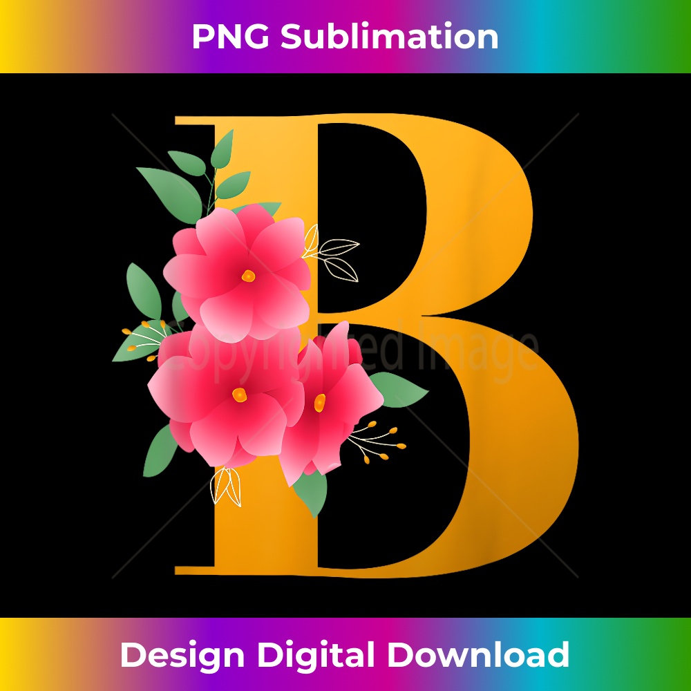 Floral B Alphabet Cute Initial Monogram Letter B Graphic - C | Inspire ...