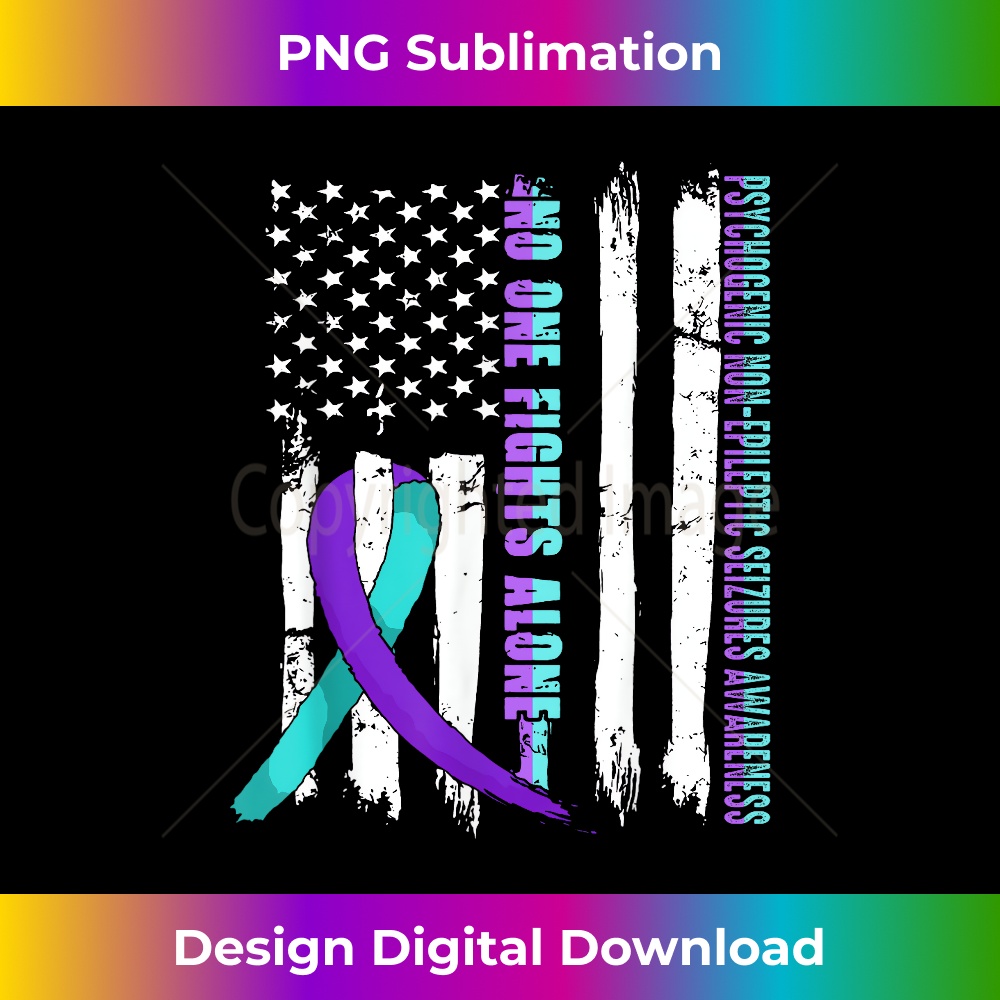 PNES Awareness Purple Teal Ribbon No One Fight Alone US Flag | Inspire ...