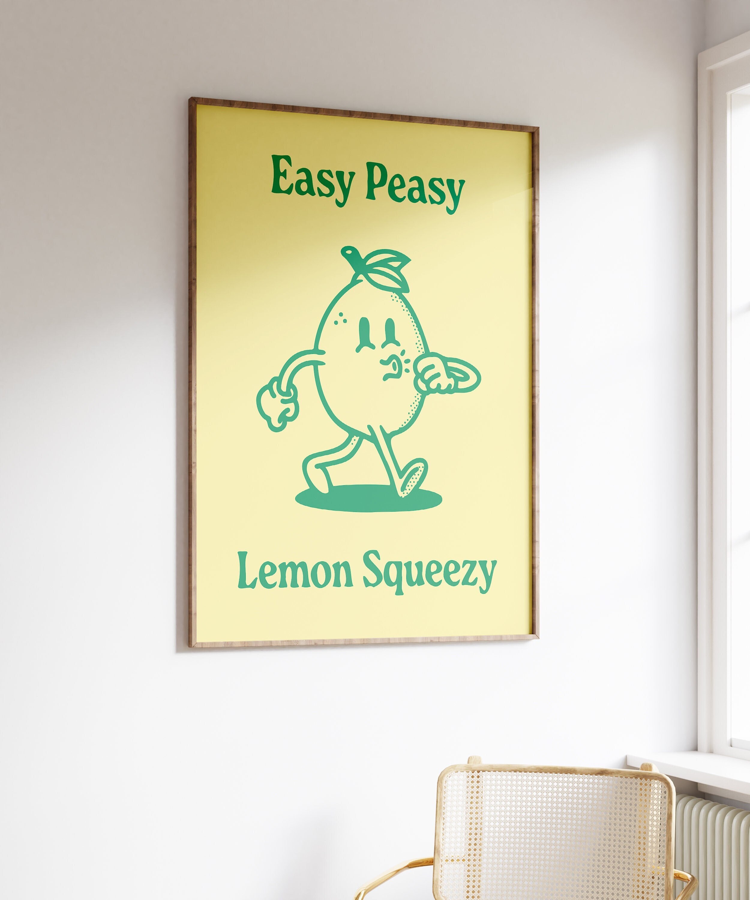Easy Peasy Lemon Squeezy, Retro Wall Art, Downloadable Art, | Inspire ...