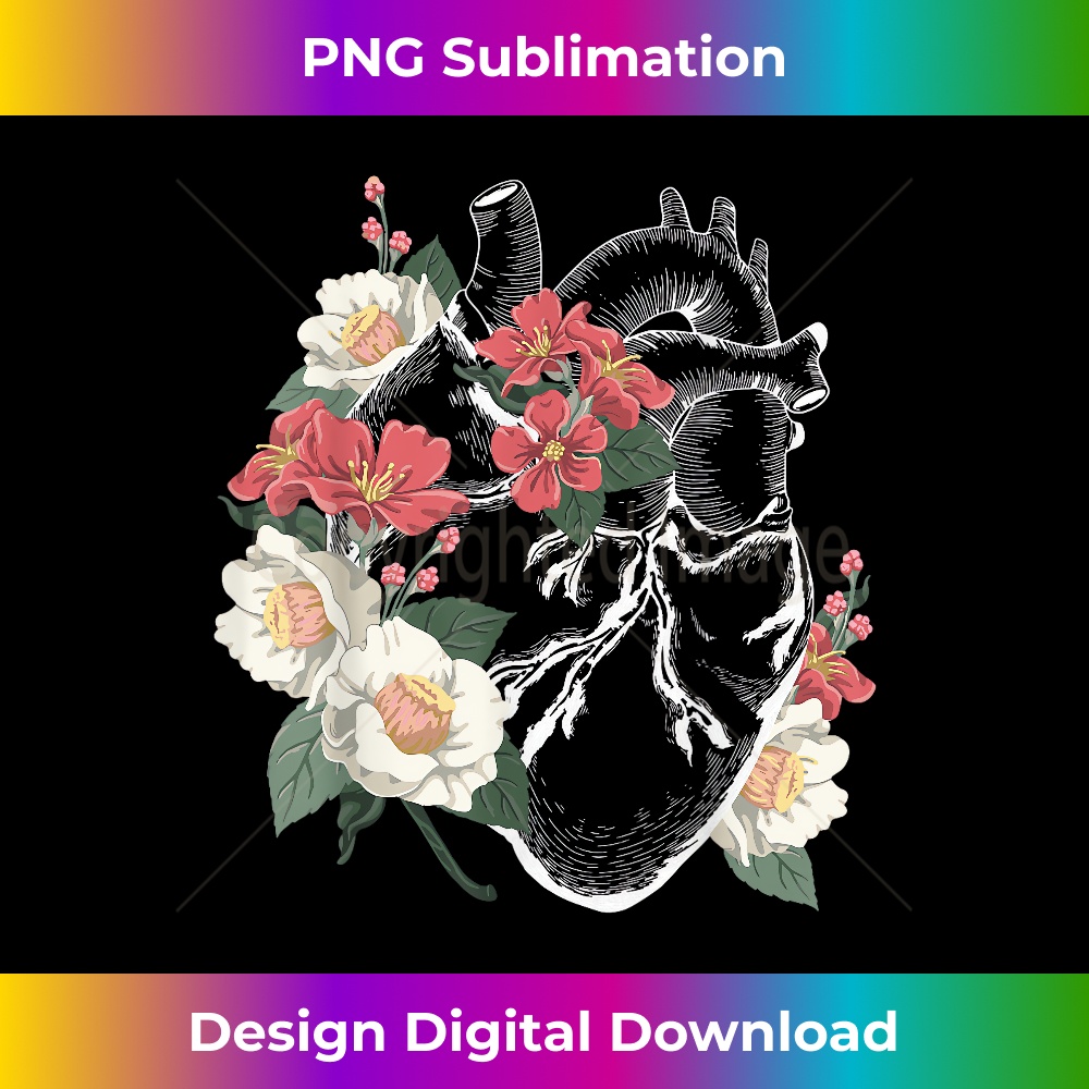 Anatomical Heart and Flowers Anatomy Heart Cute Cardiologist - Inspire ...