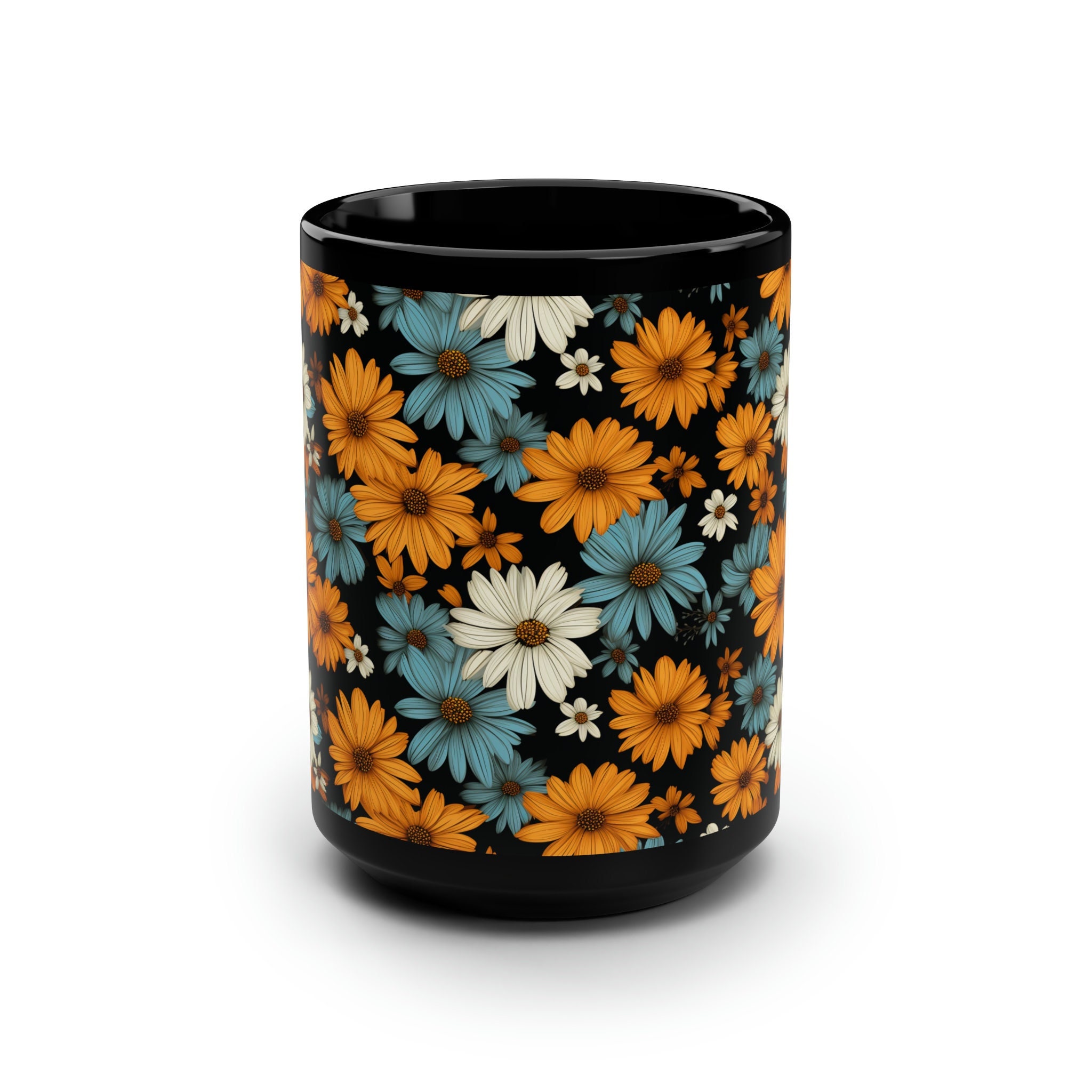 Vintage Daisy Pattern Mug Retro Vintage Daisies Pattern Coff | Inspire ...