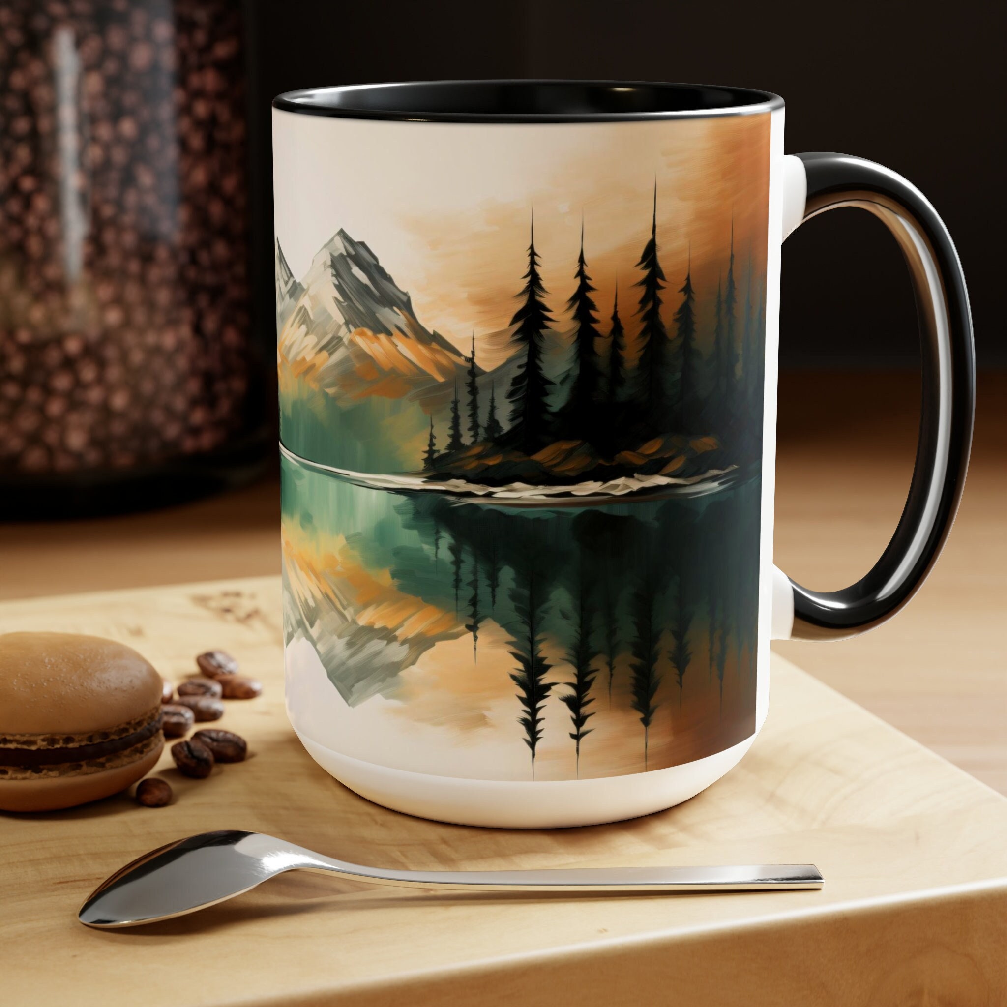 Watercolor Mountain Nature Mug Nature Inspired Mountain Cup | Inspire ...