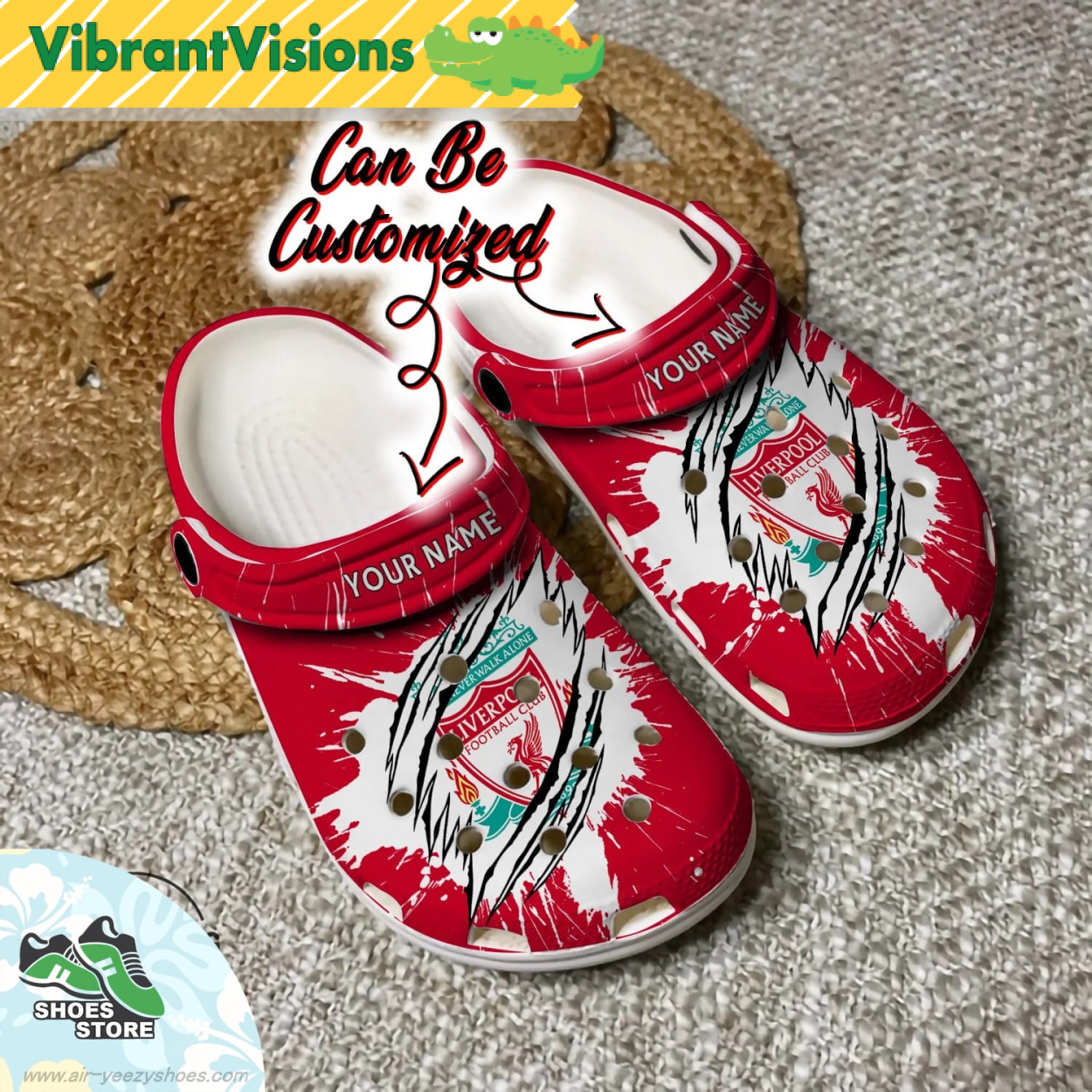 Personalized Liverpool Ripped Claw Clogs, Soccer Crocs Shoes | Inspire ...