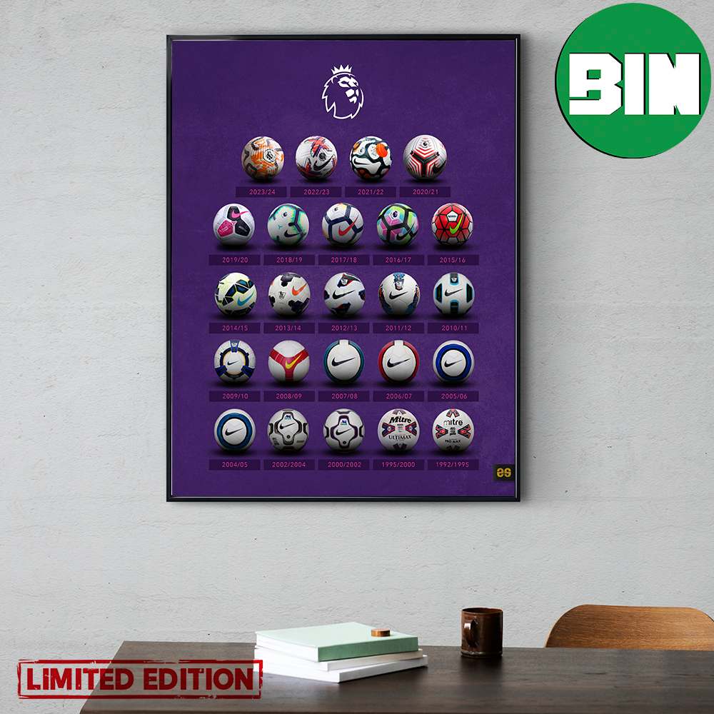 Premier League Balls 1992-2023 Collections Home Decor Poster | Inspire Uplift
