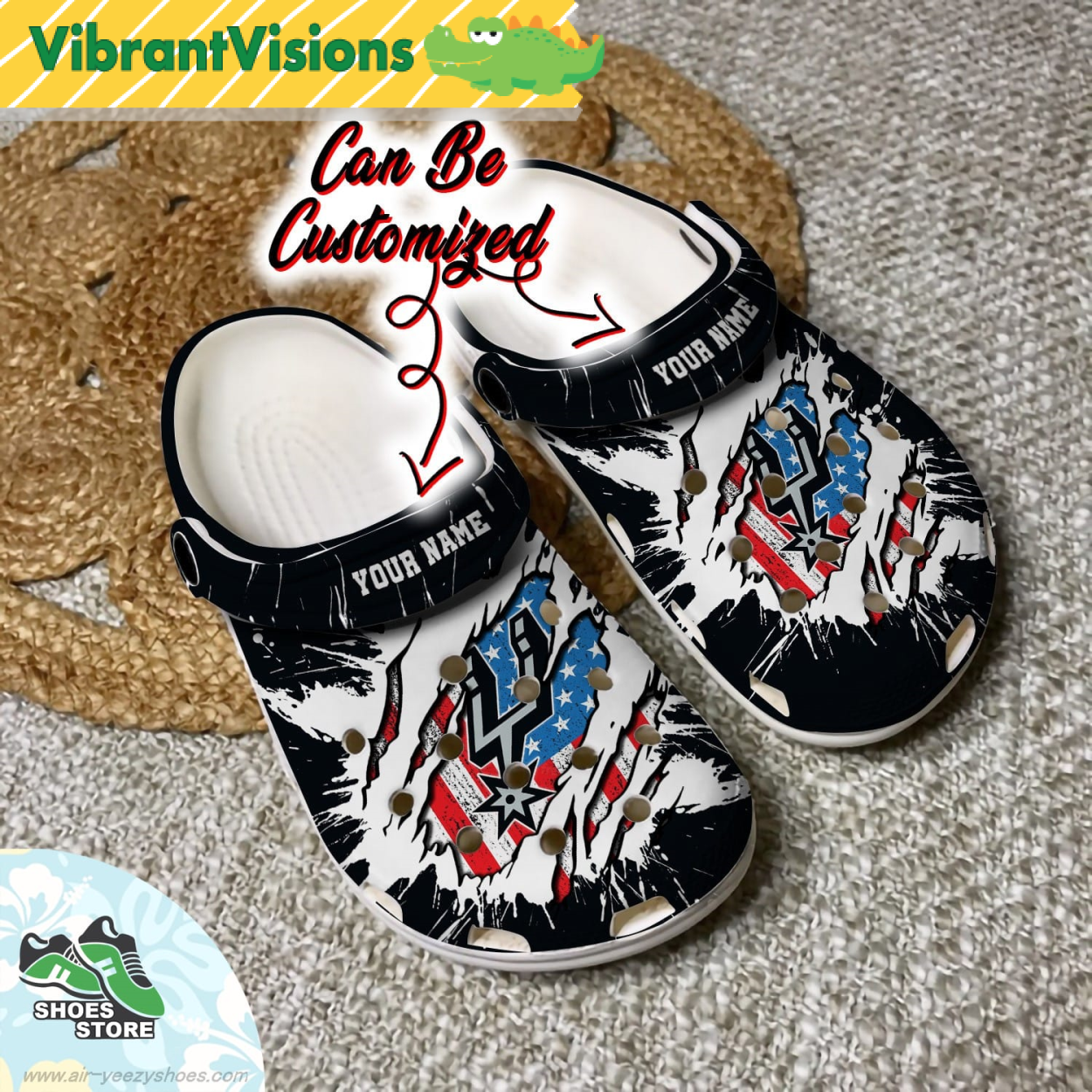 Personalized San Antonio Spurs American Flag Clog, Basketbal | Inspire ...