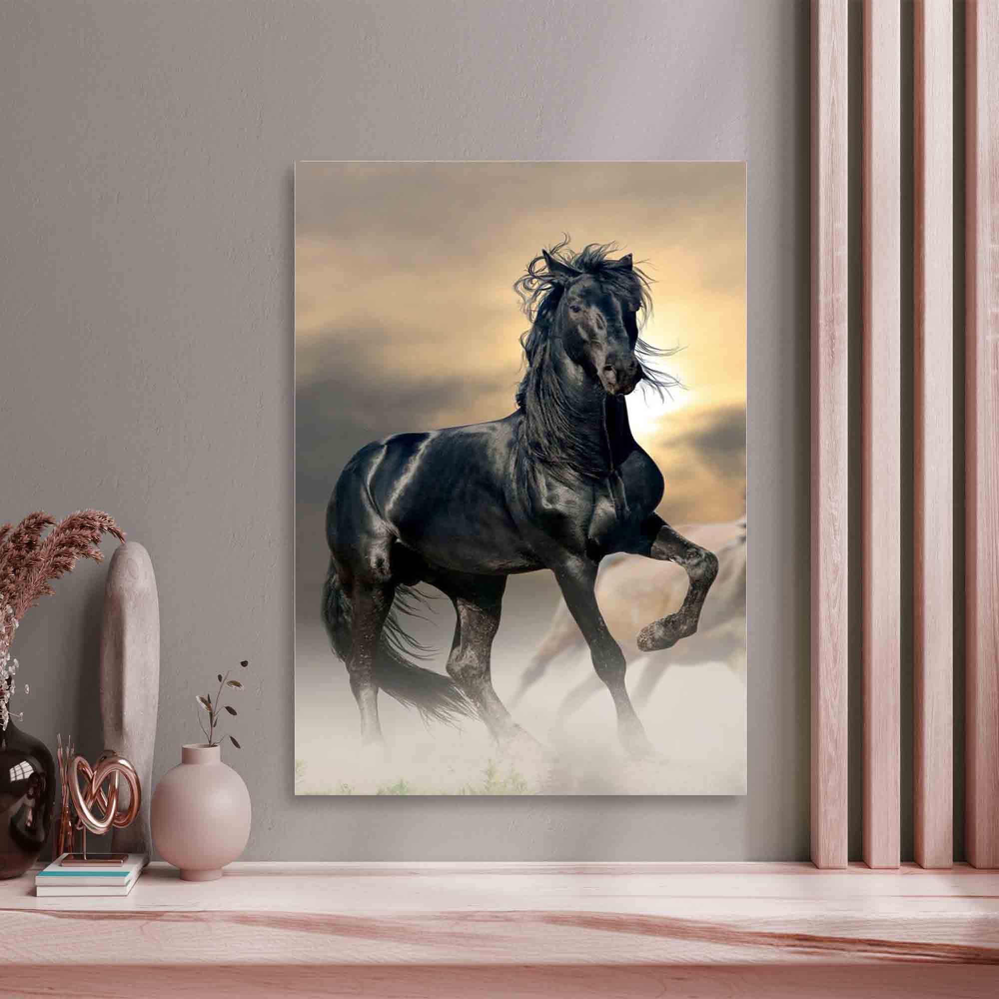Horse Lover Gift Poster, Horses Artwork, Black Frame Canvas, | Inspire ...