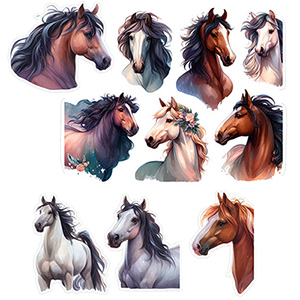 Horse stickers, list of 10 horse stickers ready to print - Inspire Uplift