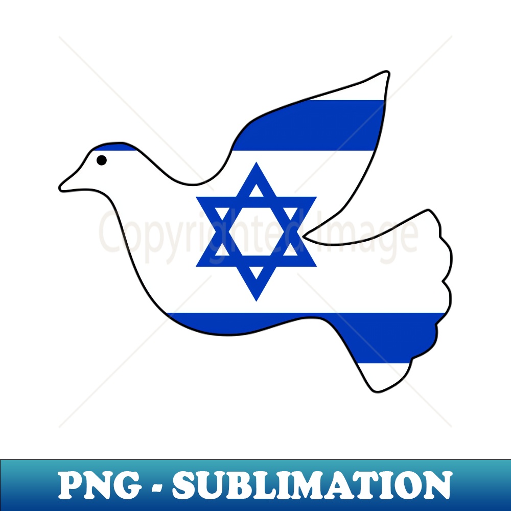 Israel Flag Peace Dove - PNG Transparent Sublimation Design | Inspire ...