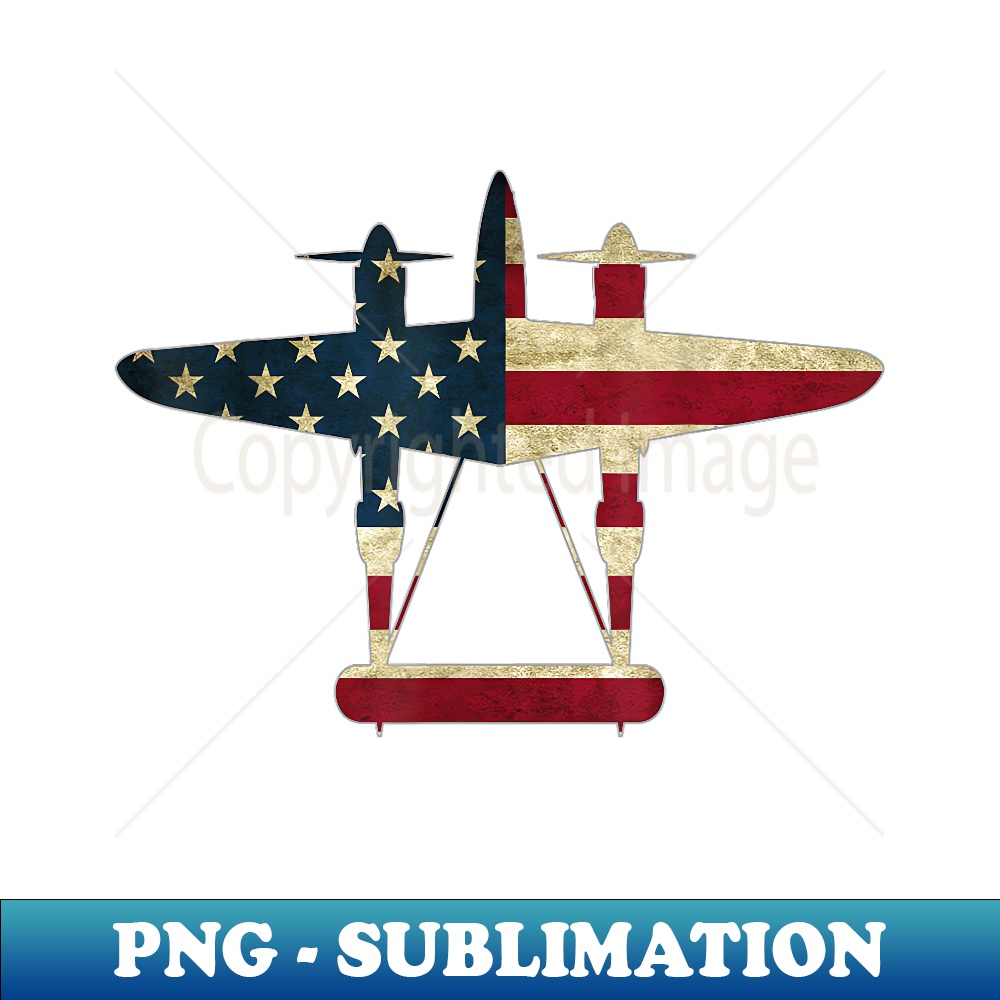 Retro USA Aircraft Warbird Pilot Flag P-38 Lightning - Premi | Inspire ...