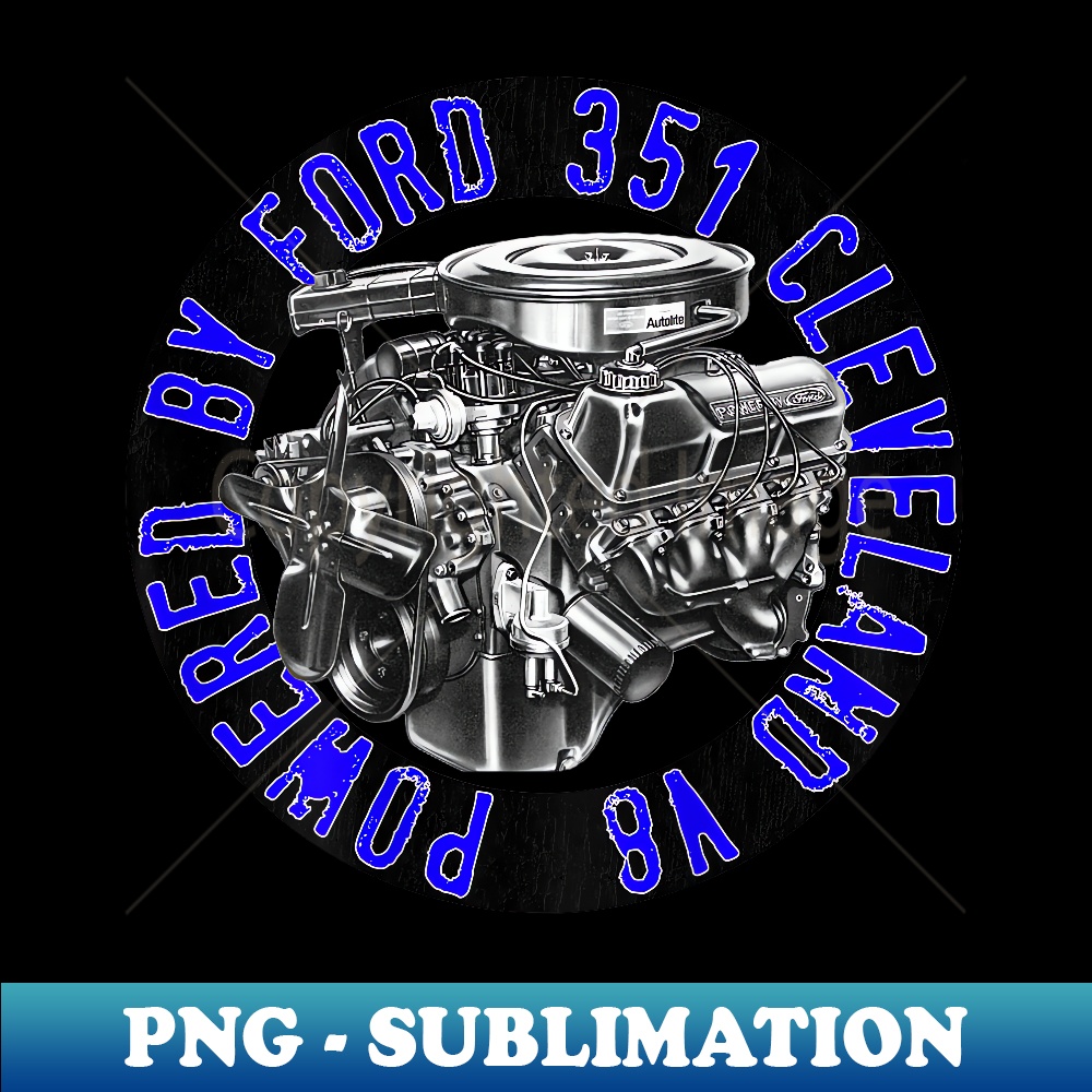 Powered by a 351 Cleveland V8 Engine Retro Muscle Drawing - | Inspire ...