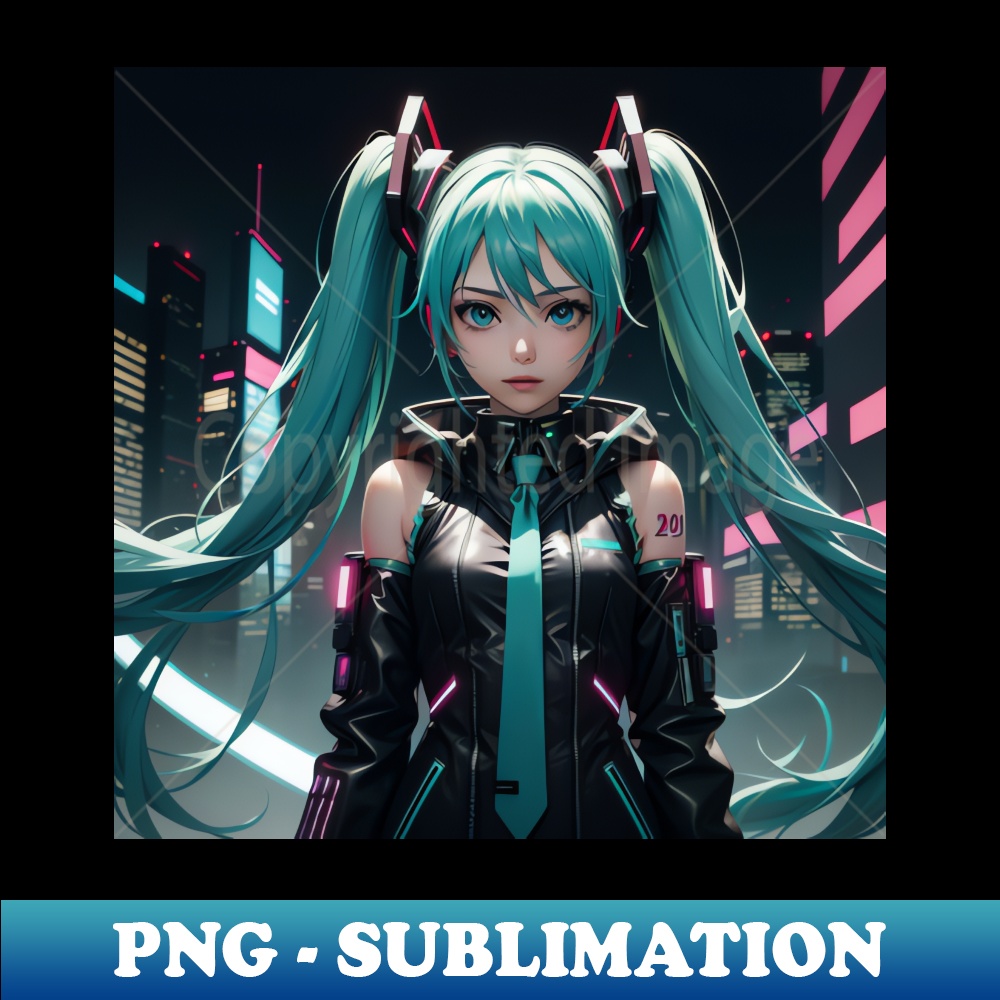 Cyberpunk Hatsune Miku Edit - Retro PNG Sublimation Digital | Inspire ...