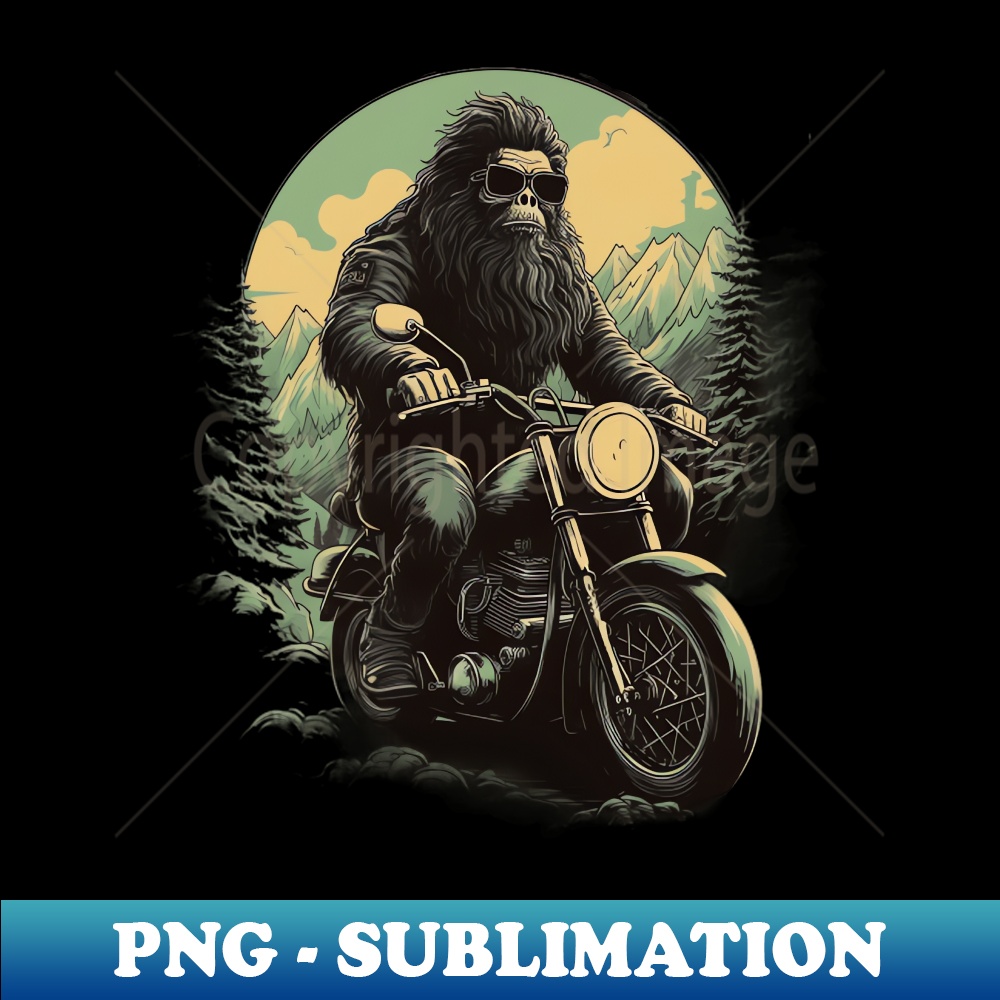 Bigfoot Riding Motorcycle Bike Rider - Vintage Sublimation P | Inspire ...