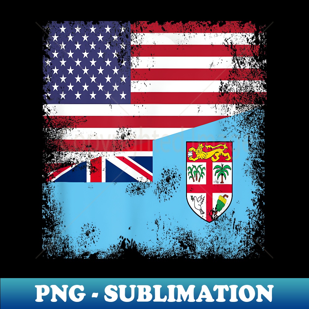 Half Fijian Flag Vintage Fiji USA - Special Edition Sublima | Inspire Uplift