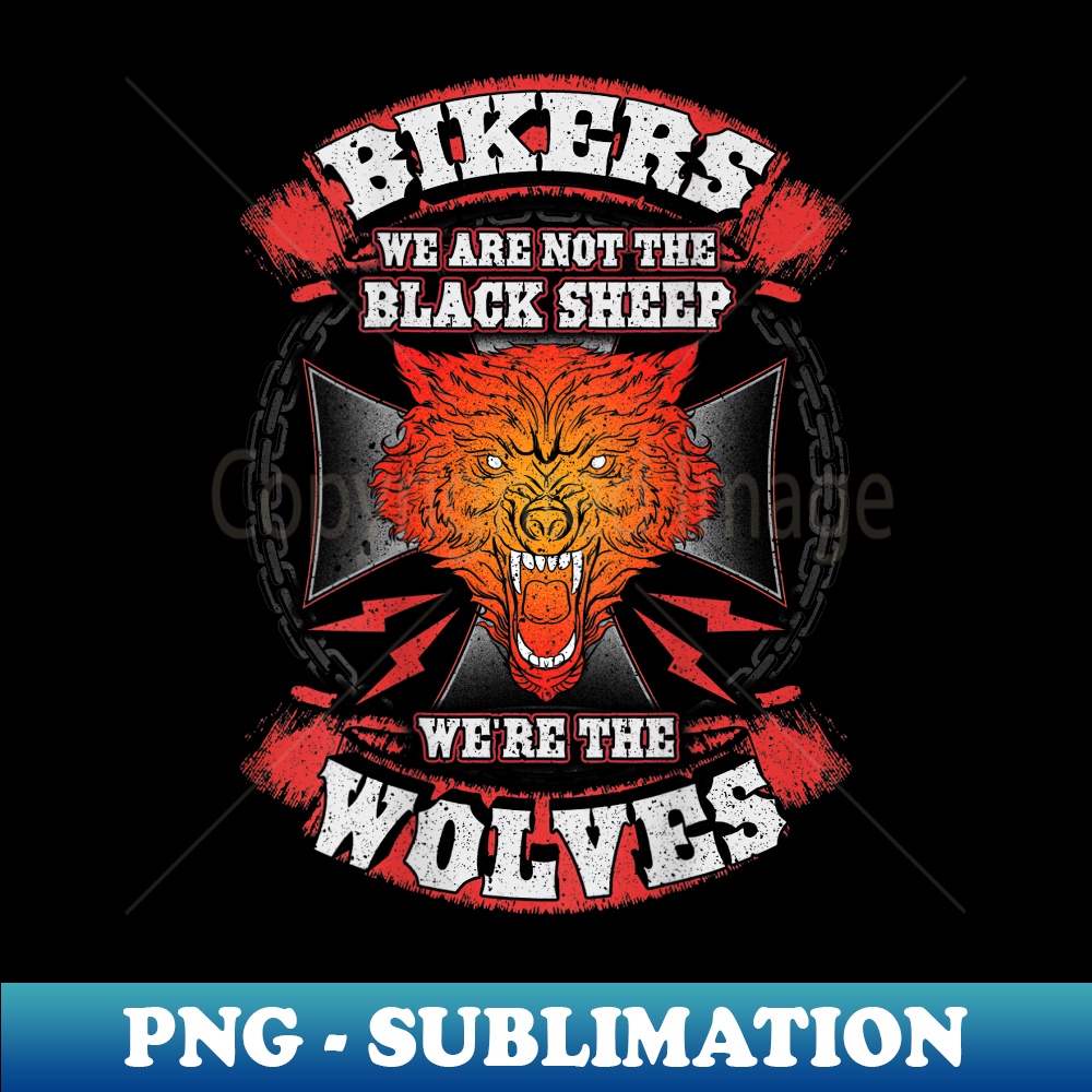 Wolf Biker Motorcycle We Are Not Black Sheep Wolves - PNG Tr | Inspire ...