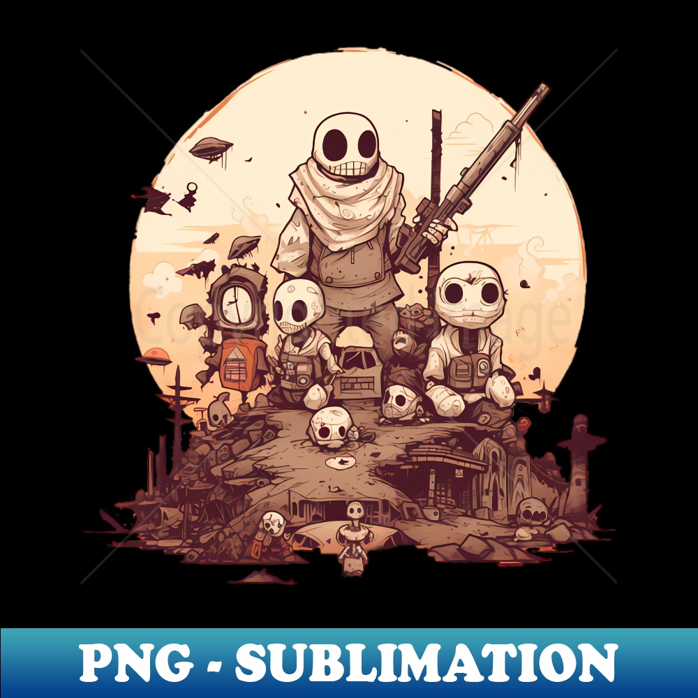 Comic-Style AI Cyborg Robot Skull and the Apocalypse - PNG T | Inspire ...
