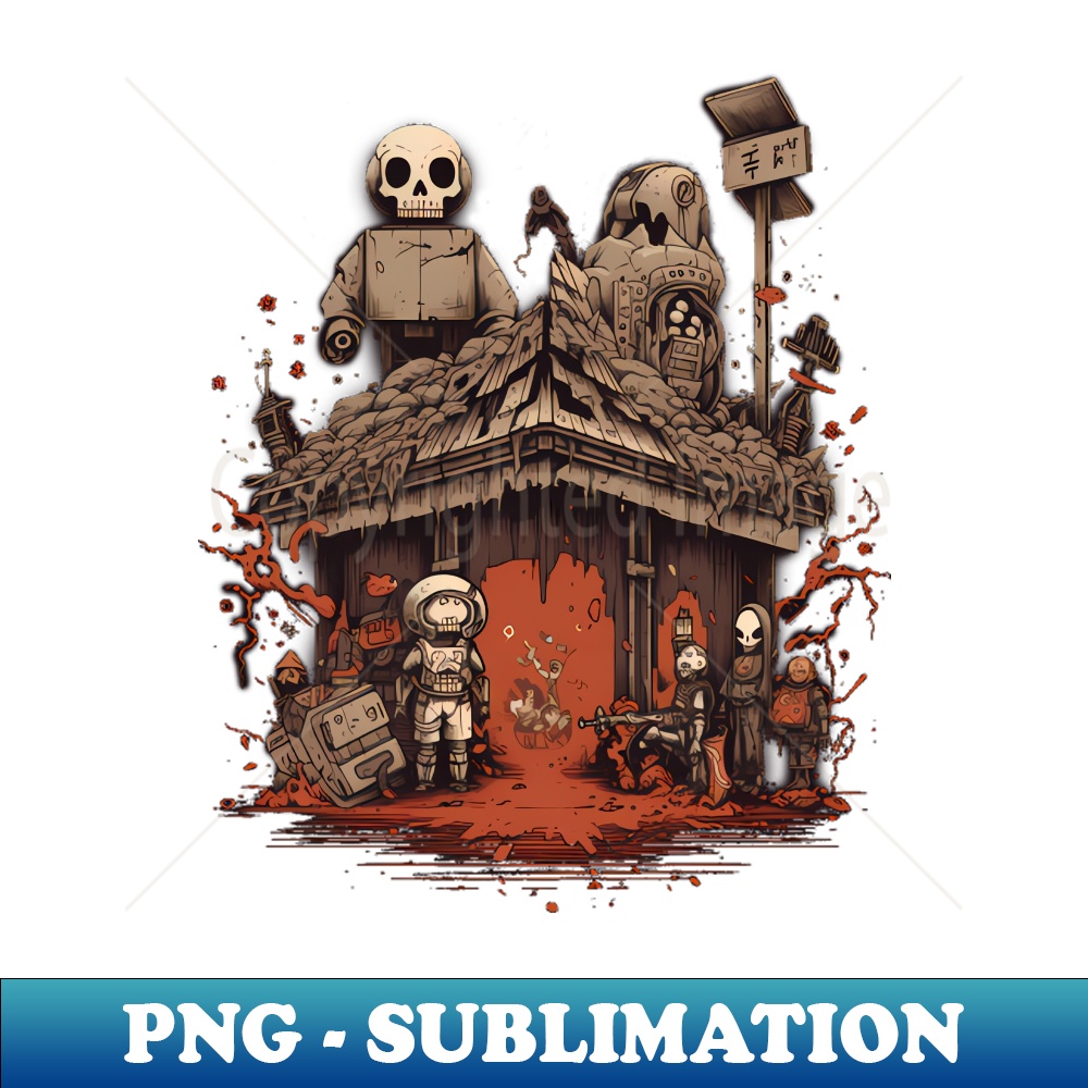 Comic-Style AI Cyborg Robot Skull and the Apocalypse - PNG T | Inspire ...