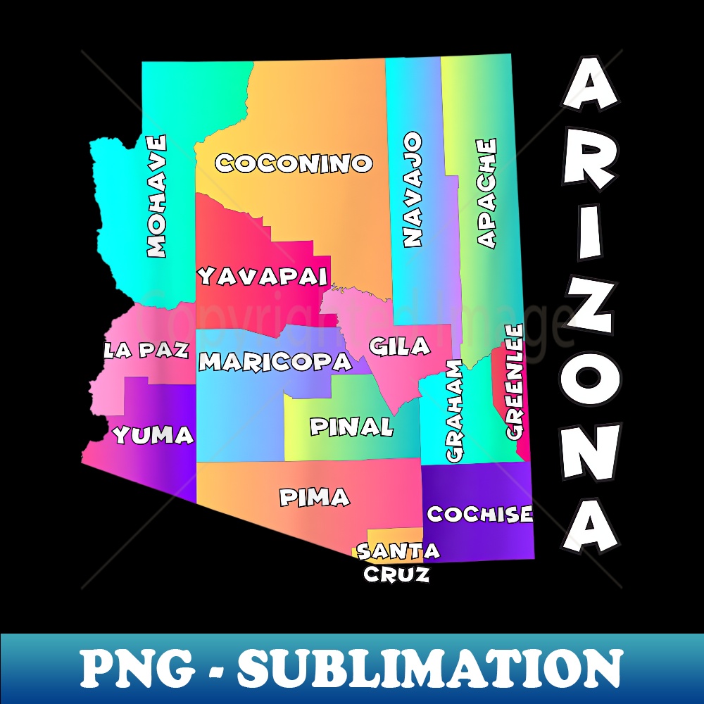 Arizona County Map state USA, boundaries, Names - PNG Transp - Inspire ...