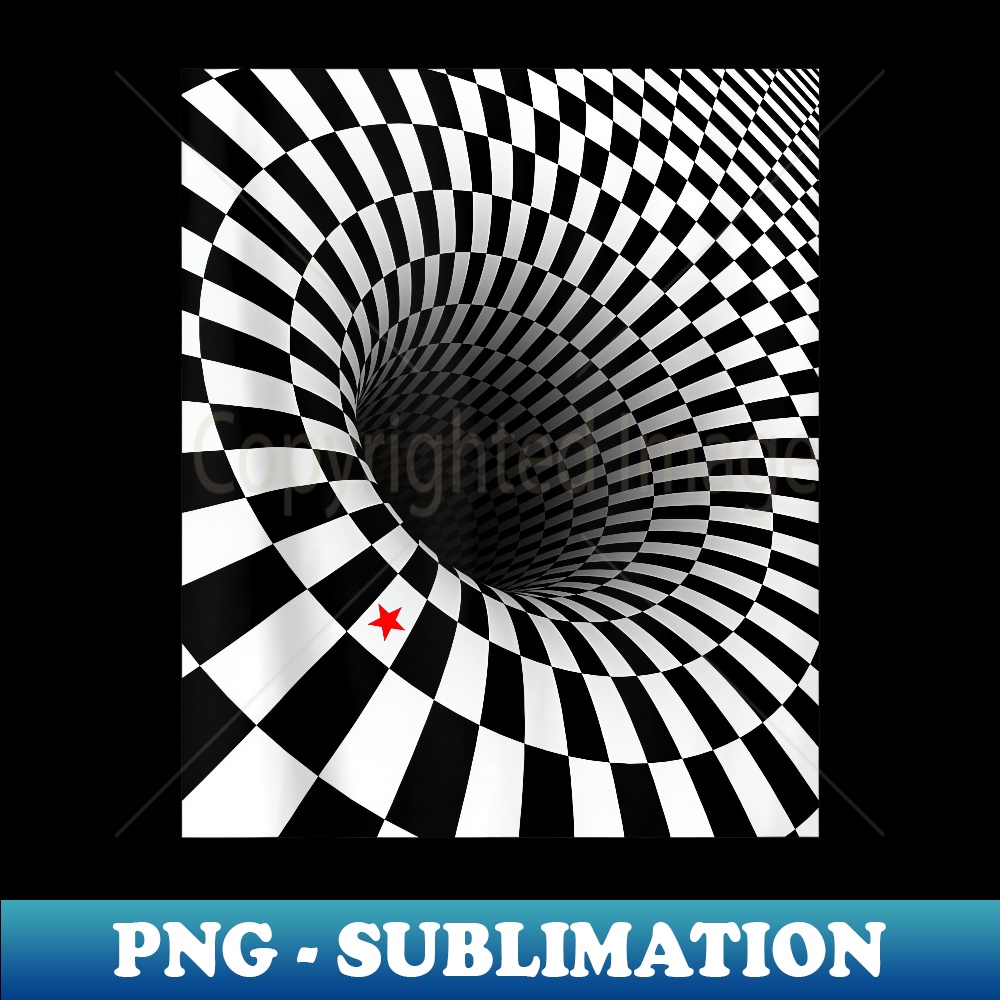 Black and White Checkered Swirl Hole Optical illusion - PNG | Inspire ...