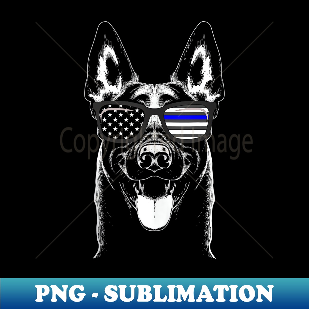 Belgian Malinois K9 Unit Thin Blue Line Flag Police - Unique | Inspire ...