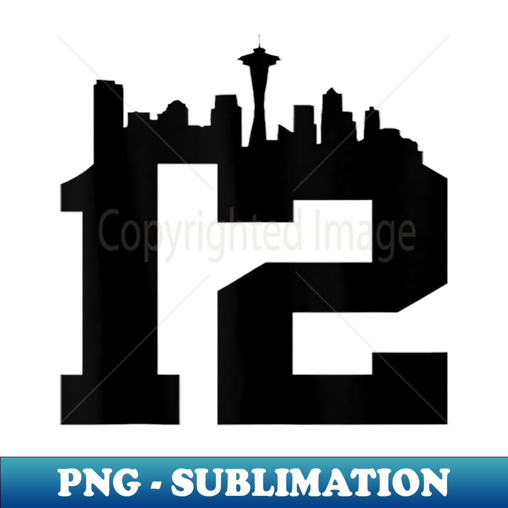 12th Man Seattle skyline fan - PNG Transparent Digital Downl - Inspire ...