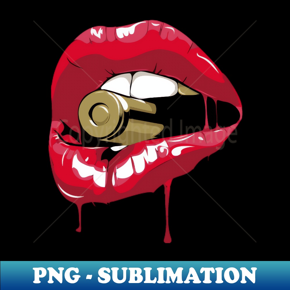 Red Lips Bullet Biting - Decorative Sublimation PNG File - B | Inspire ...