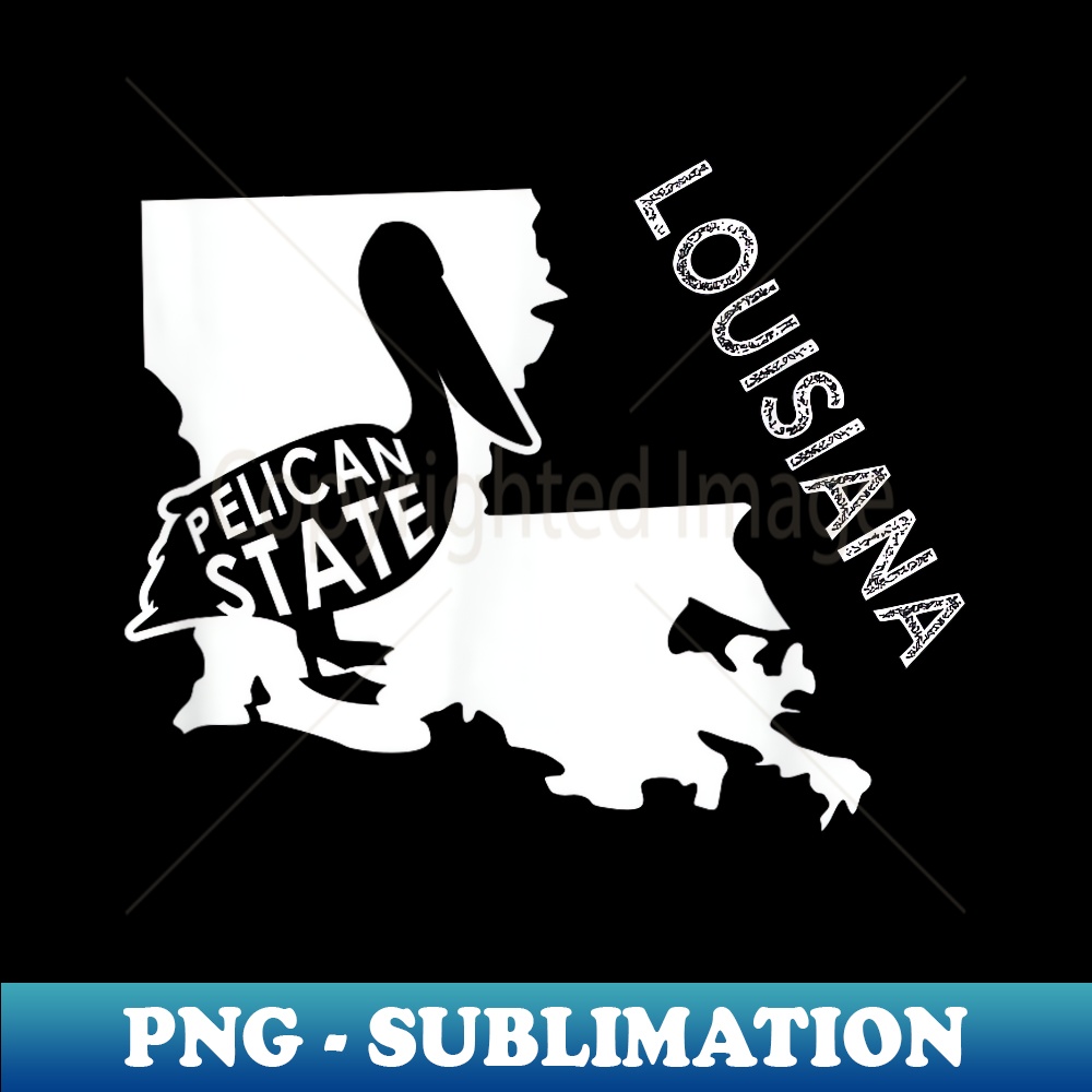The Pelican State Louisiana Map Outline Graphic Pride - Retr | Inspire ...