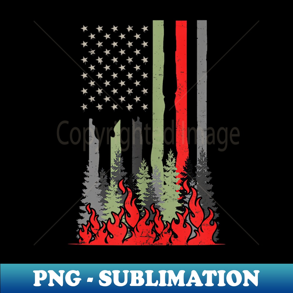 Wildland Firefighter Design Patriotic US American Flag - Ret - Inspire ...