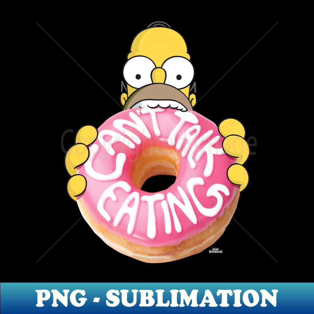 The Simpsons Homer Can't Talk Eating Donut - Premium Sublima | Inspire ...