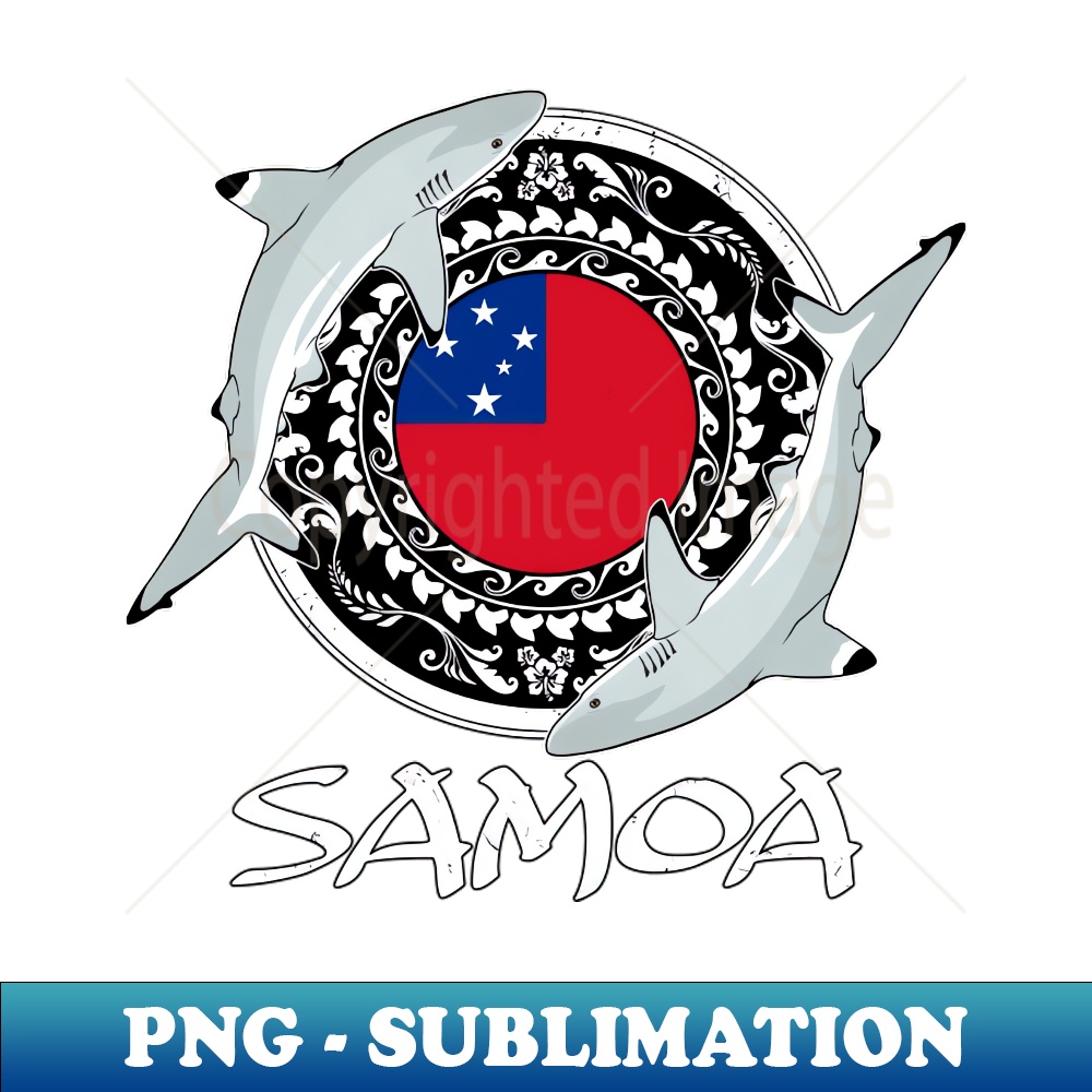 Blacktip reef sharks on Samoan flag - PNG Sublimation Digita - Inspire ...
